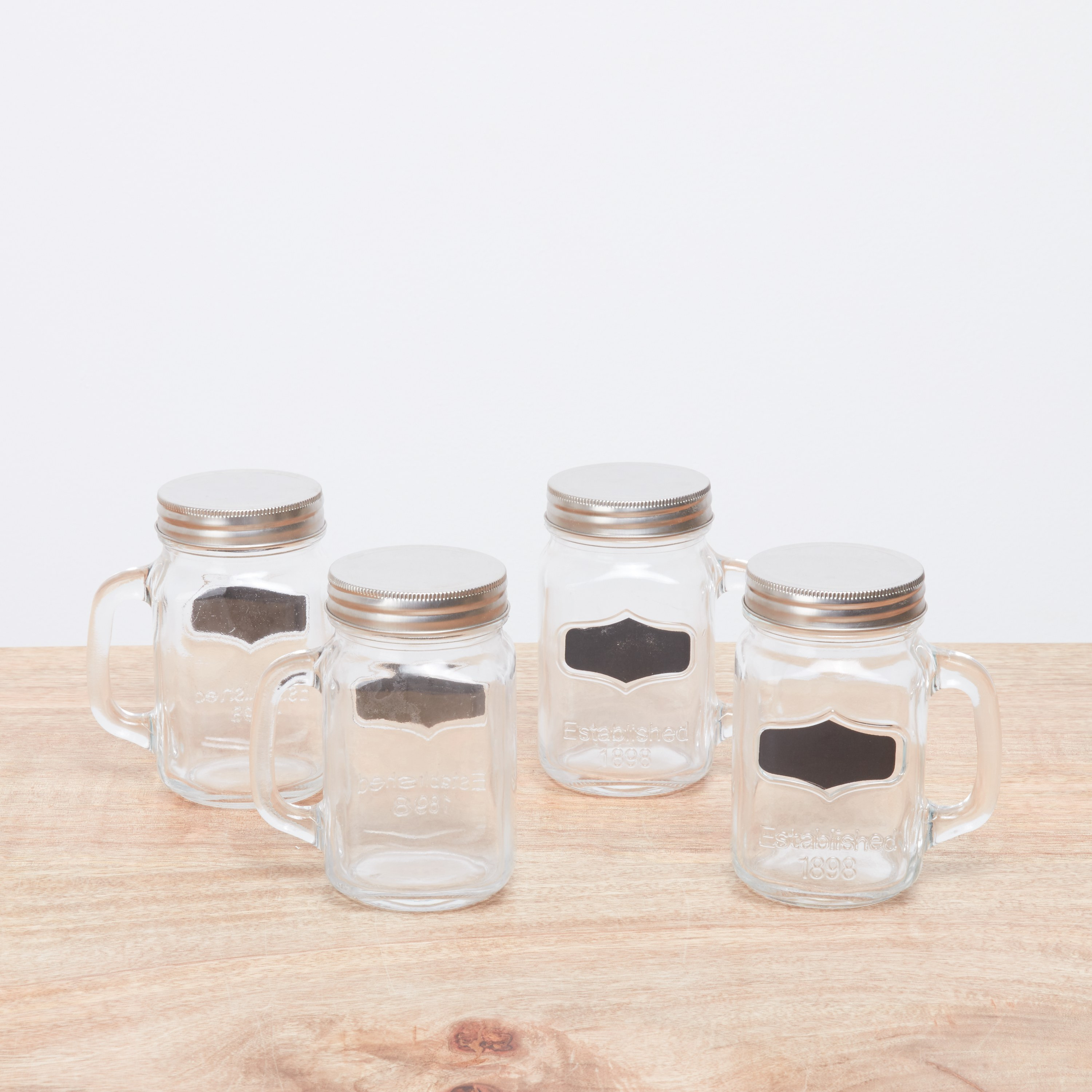 Shop Fiesta 4-Piece Mason Jar Set with Chalkboard - 450 ml | Homecentre ...