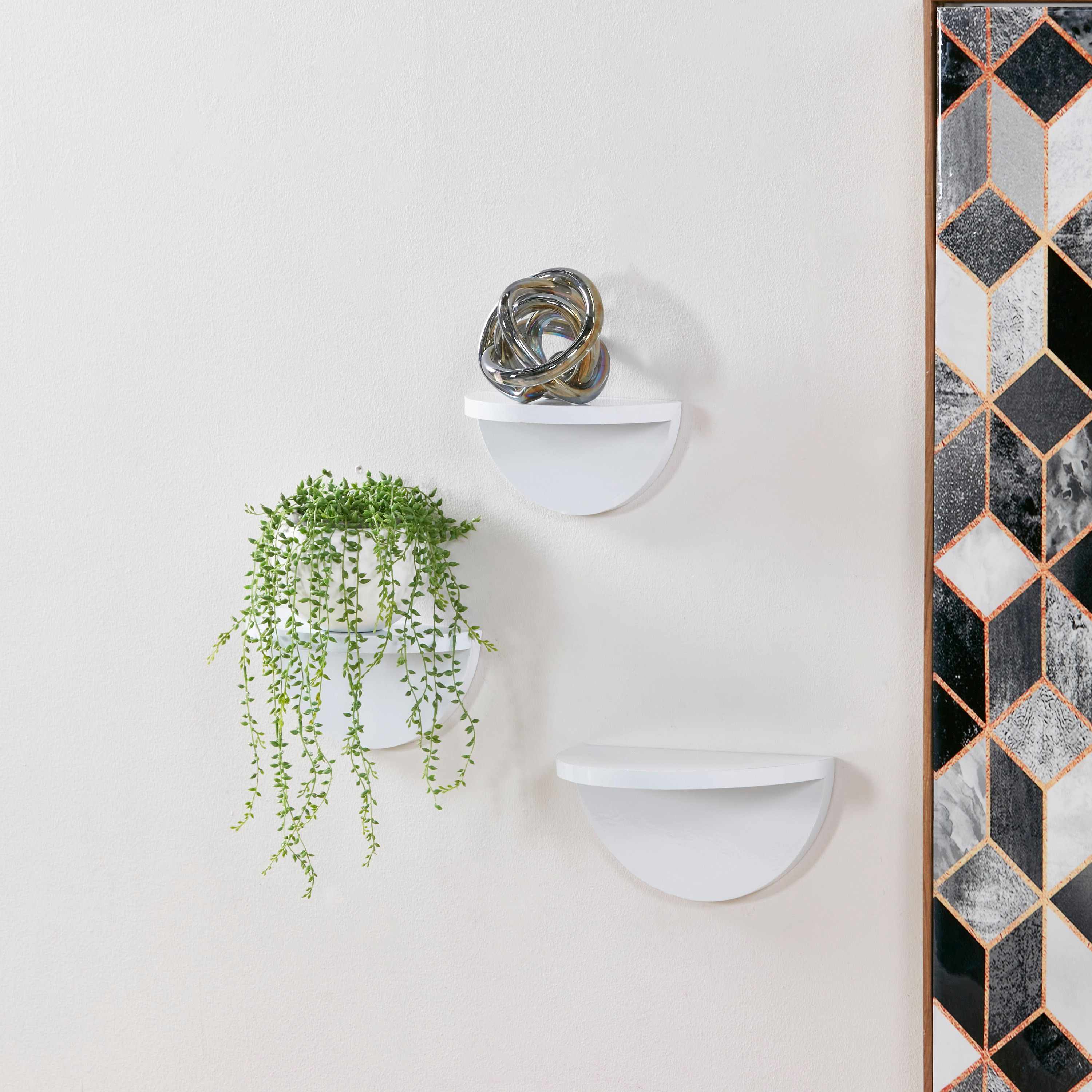 Shop Half Moon Wall Shelf - Set of 3 | Homecentre Oman