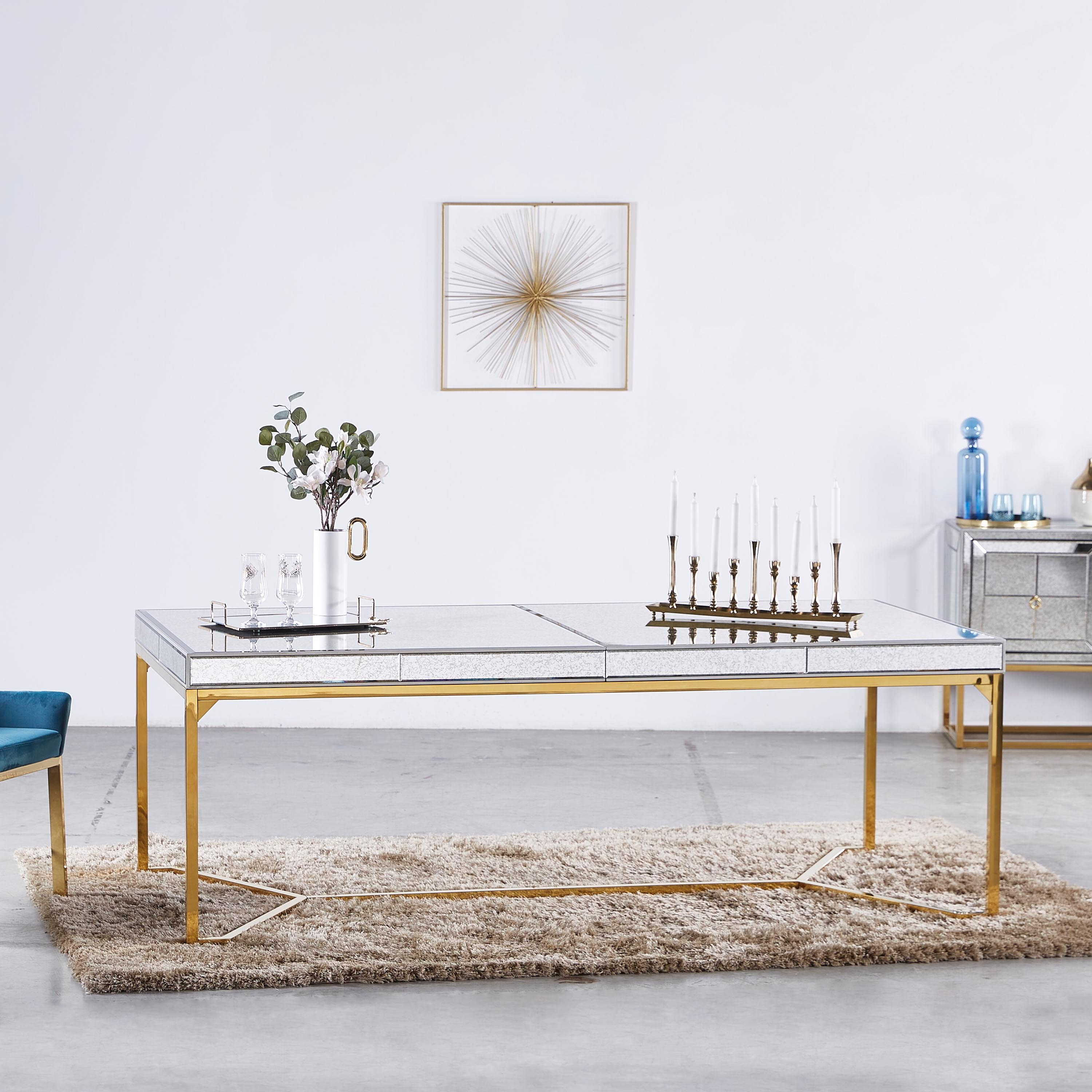 Shop Clara 8-Seater Mirror Top Dining Table | Homecentre Egypt