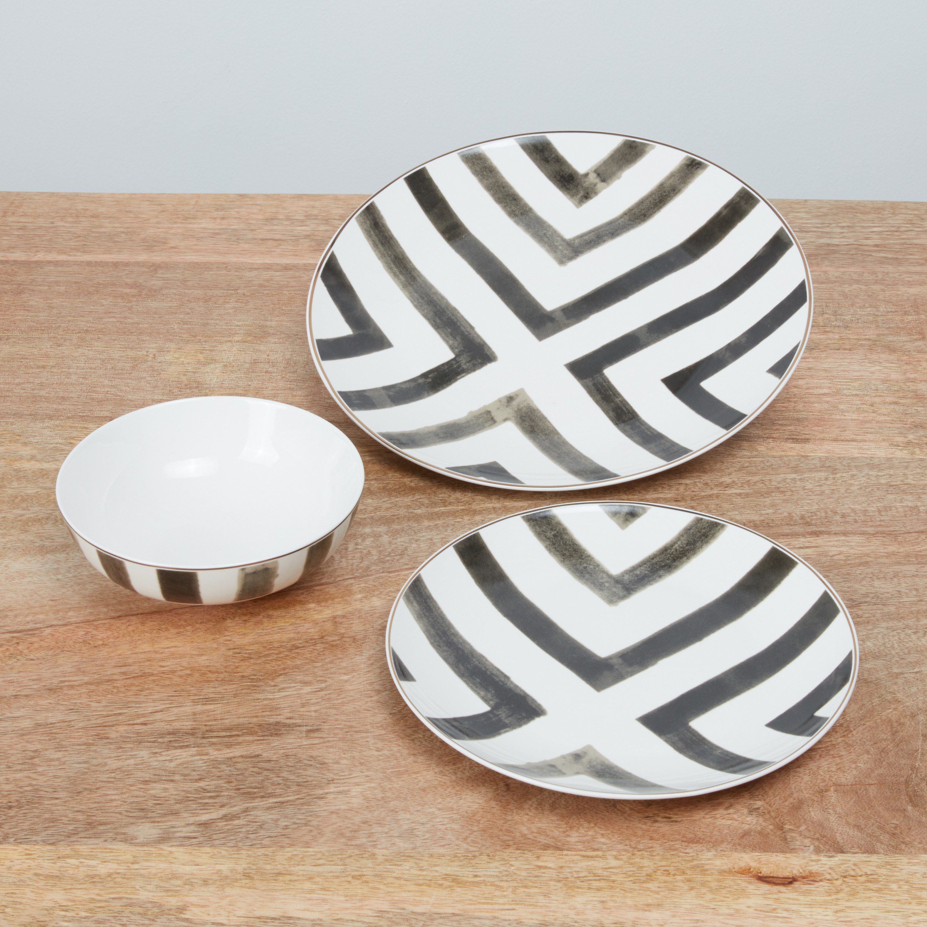 Shop Zebra Printed 12-Piece Porcelain Dinner Set - Serves 4 | Home ...