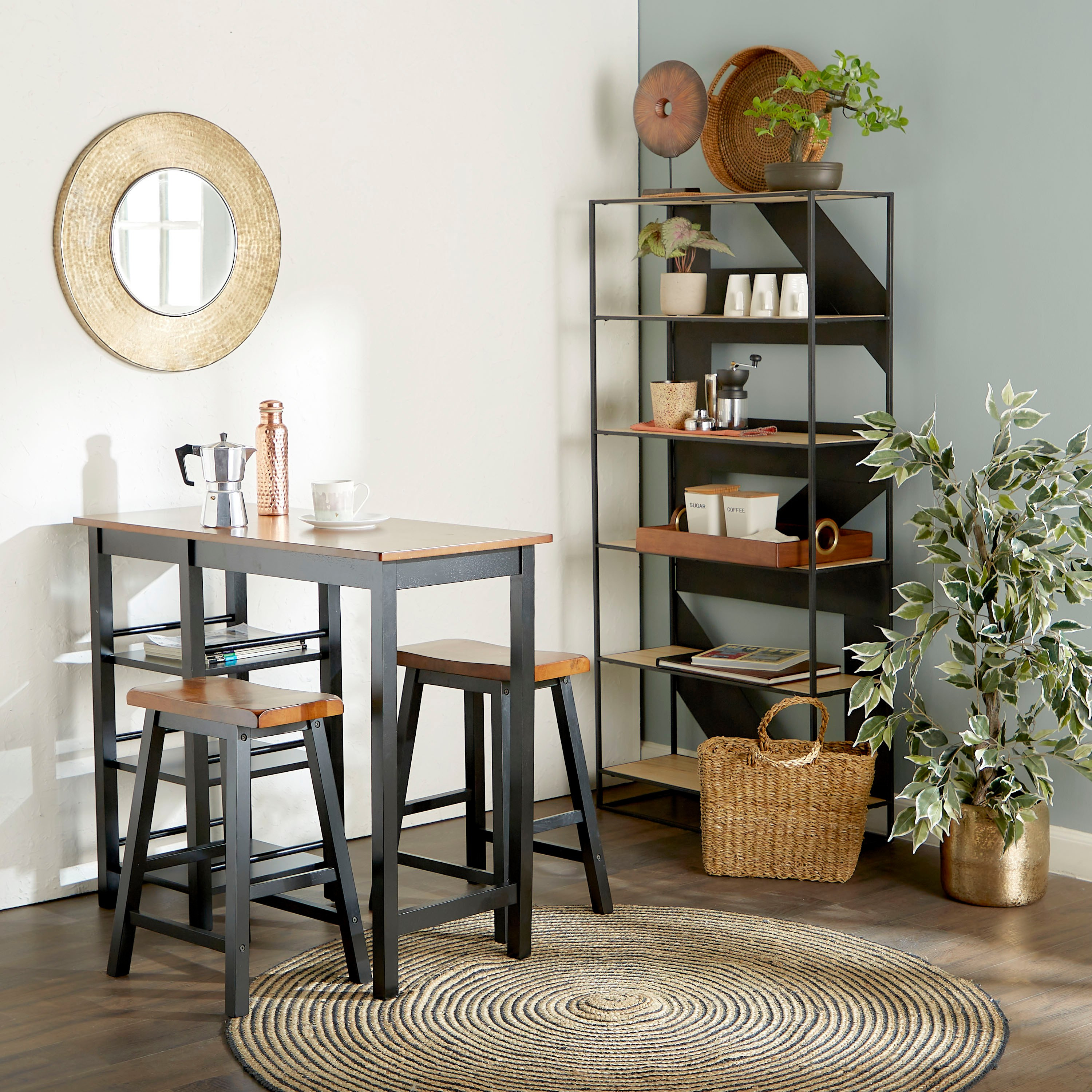 Shop Tampa 2-Seater Wooden Top High Dining Set Online | Home centre UAE