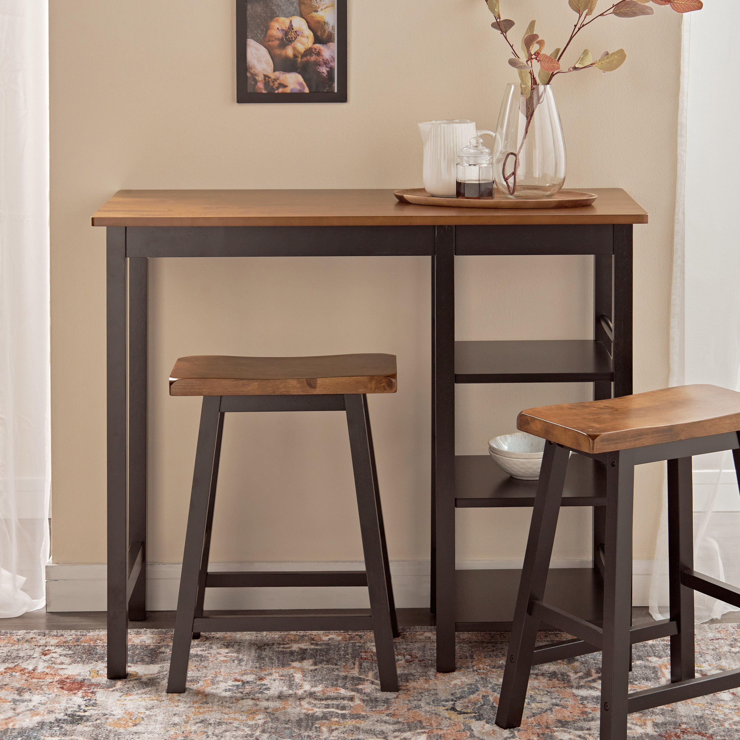 Shop Tampa 2-Seater Wooden Top High Dining Set Online | Home centre UAE