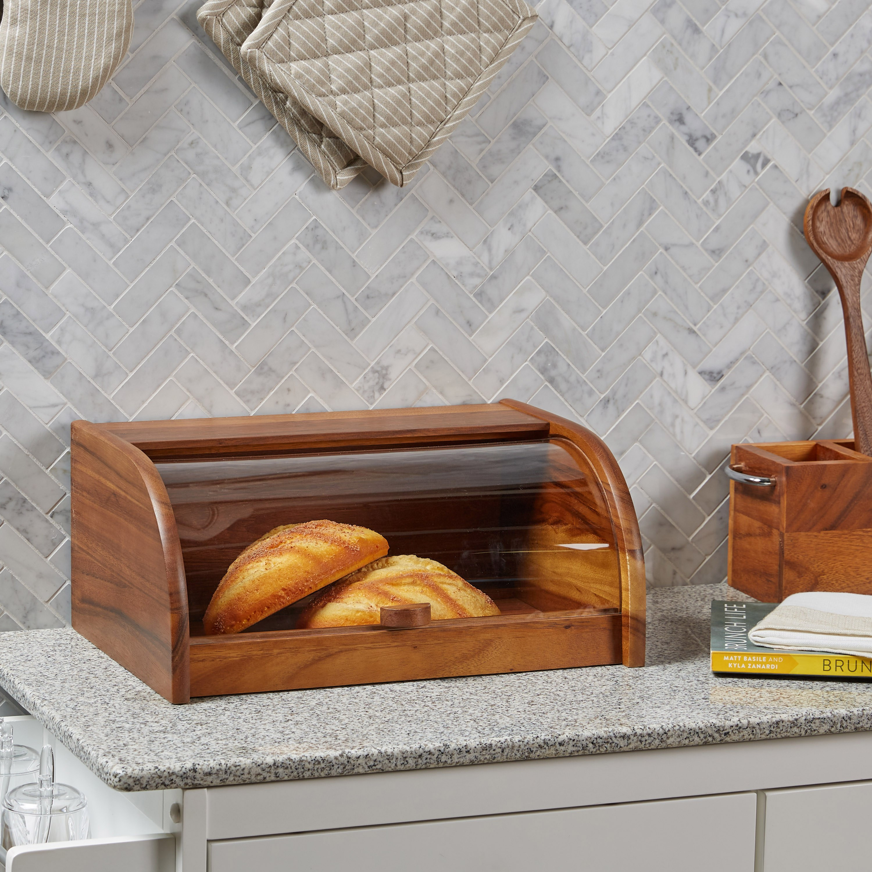 Shop Mountain View Wooden Bread Box with Sliding Lid | Homecentre Oman
