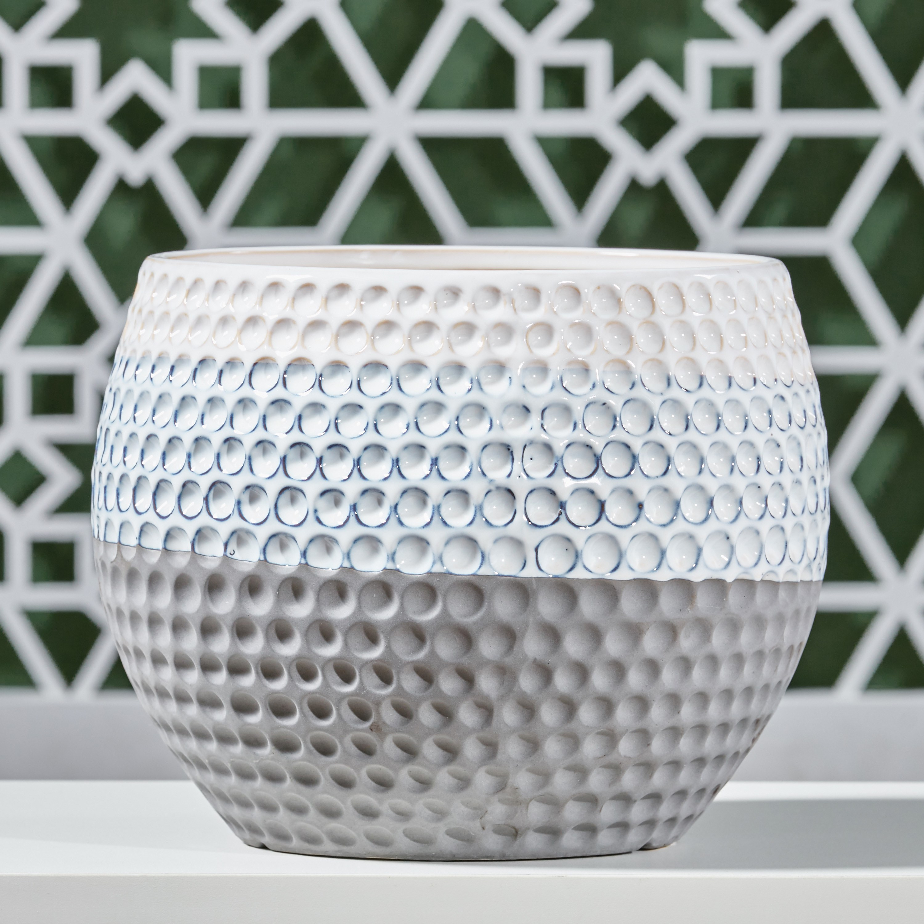 Shop Clyde Textured Ceramic Planter | Home Centre UAE