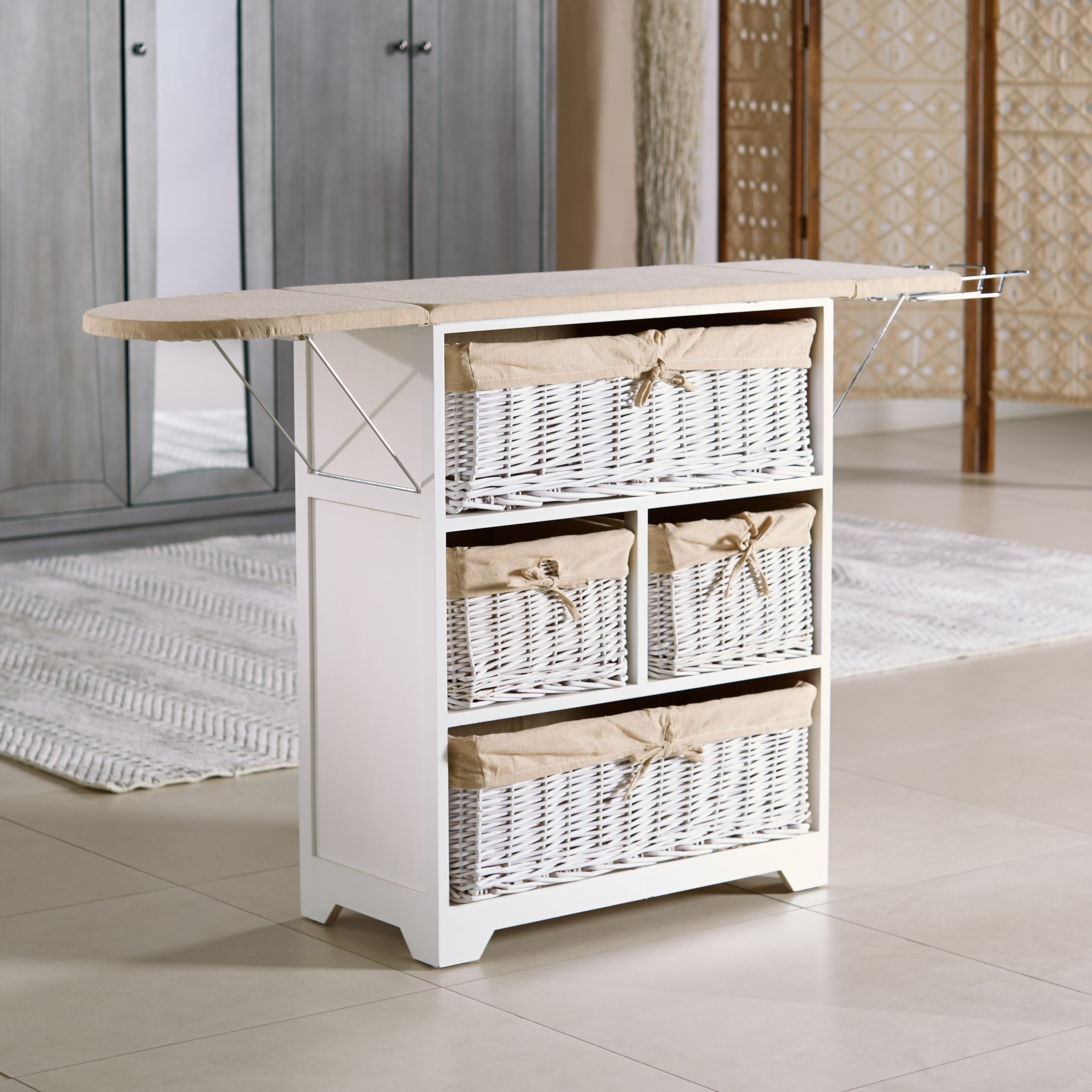 Shop Paulownia Wooden Laundry Table Online | Home centre UAE