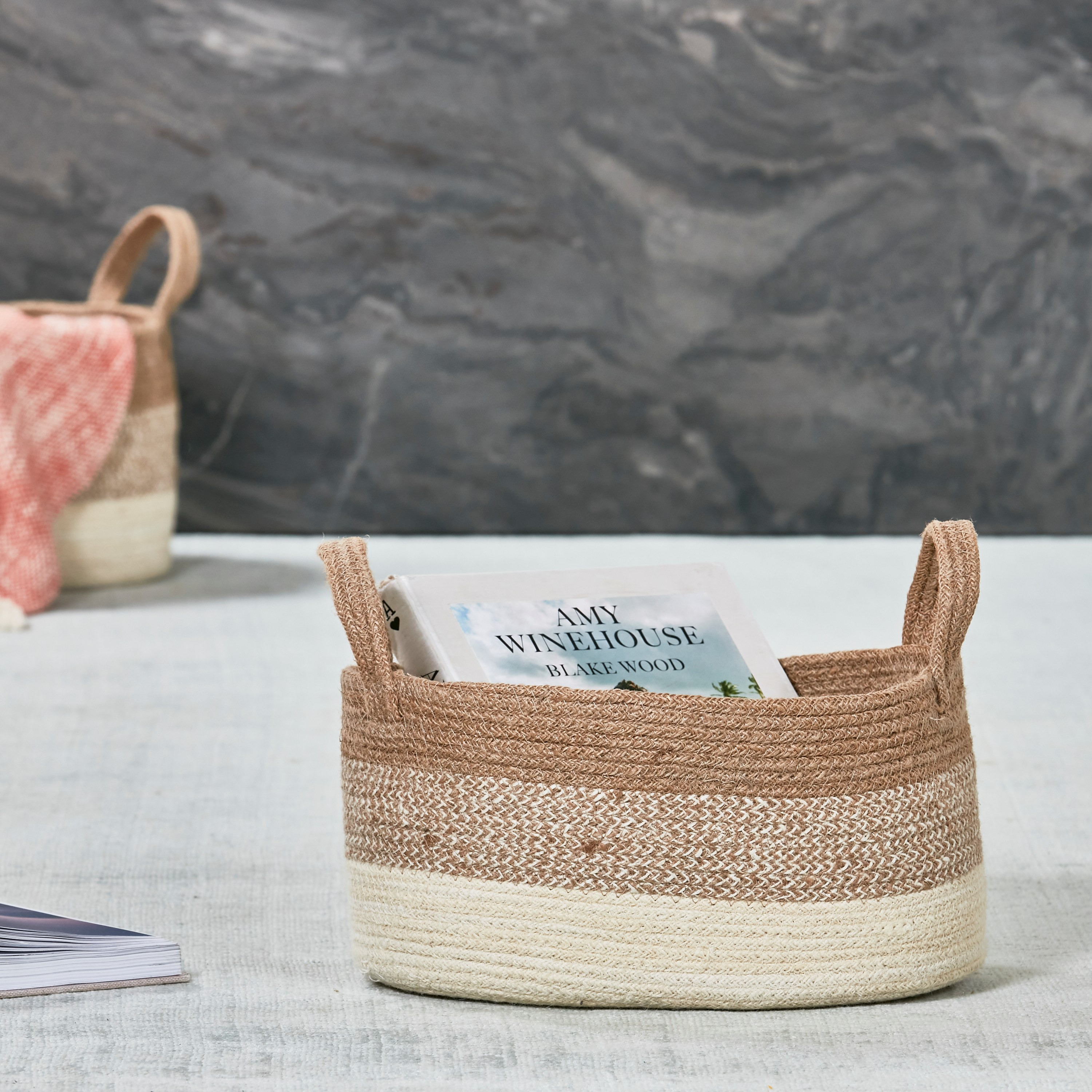 Shop Emilia Storage Basket with Handle - 17 cm | Home Centre UAE