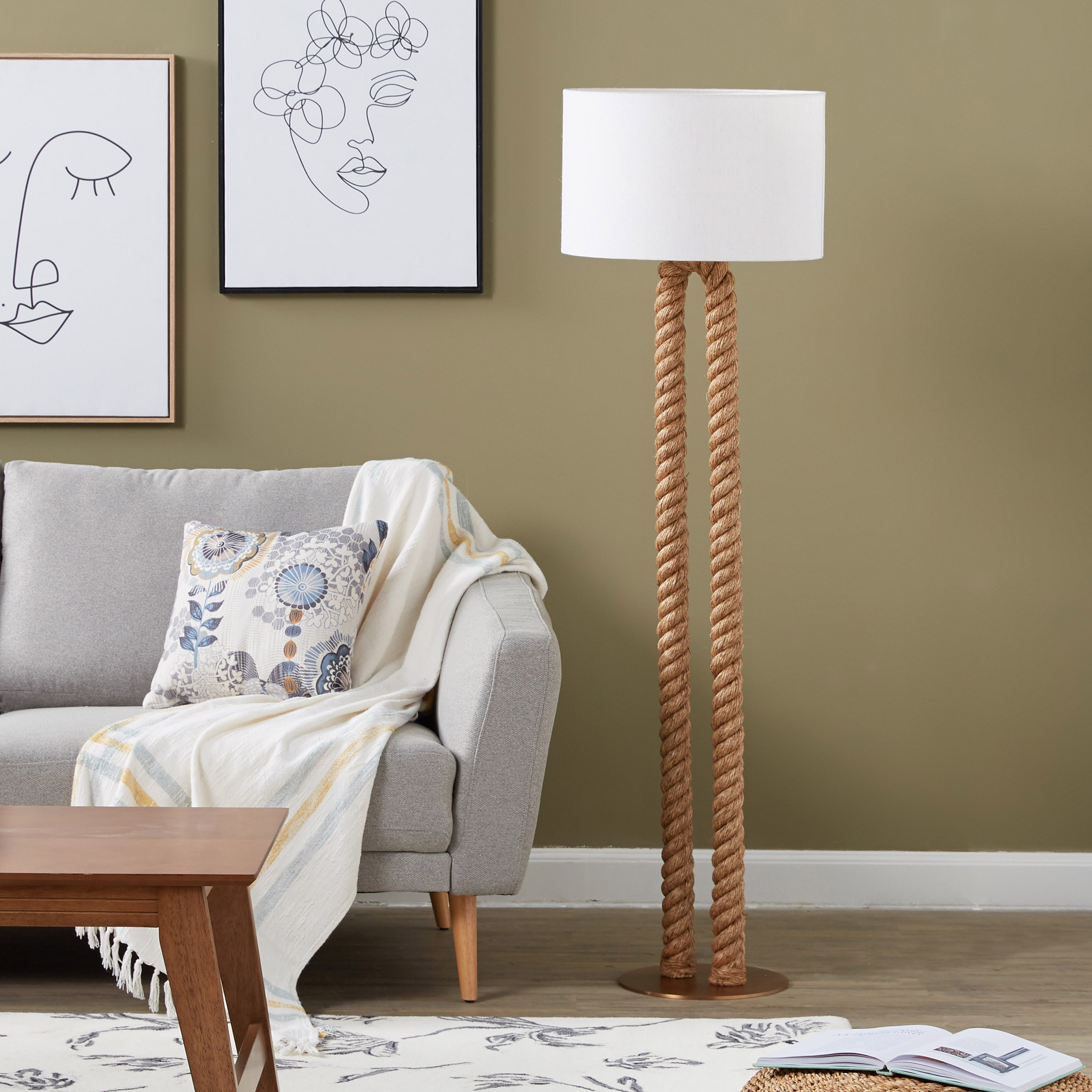 Shop Feronia Rope Floor Lamp - 156 cm Online | Home Centre Saudi