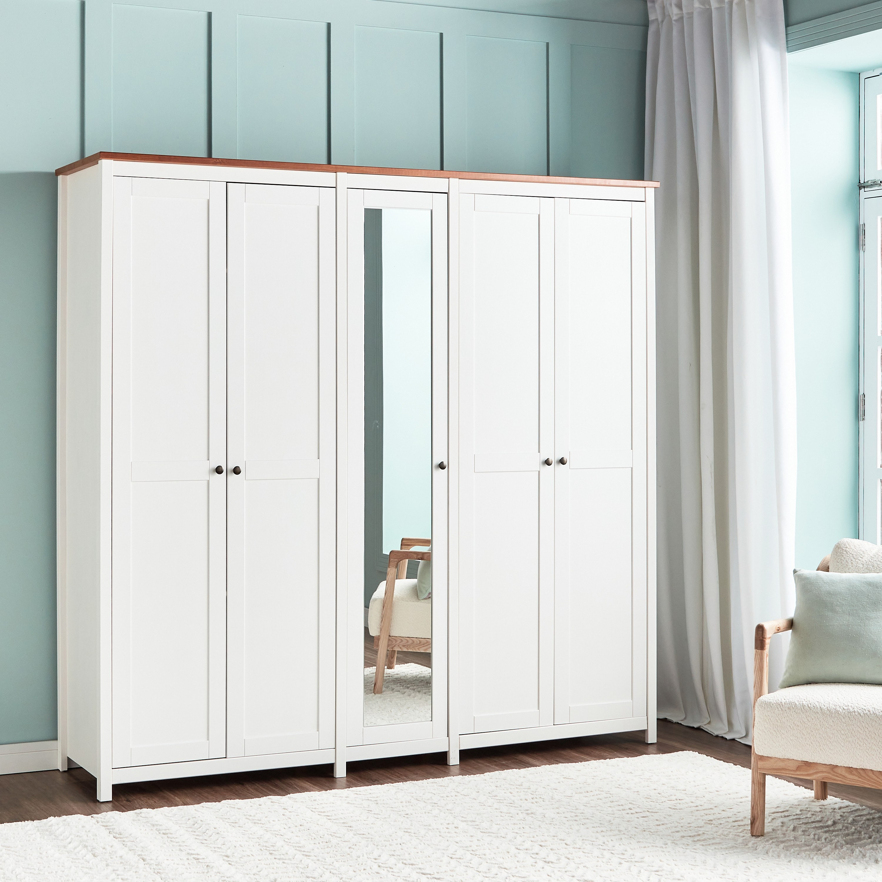 Shop Pinewood 3-Door Wardrobe with Drawer Online | Home Centre UAE
