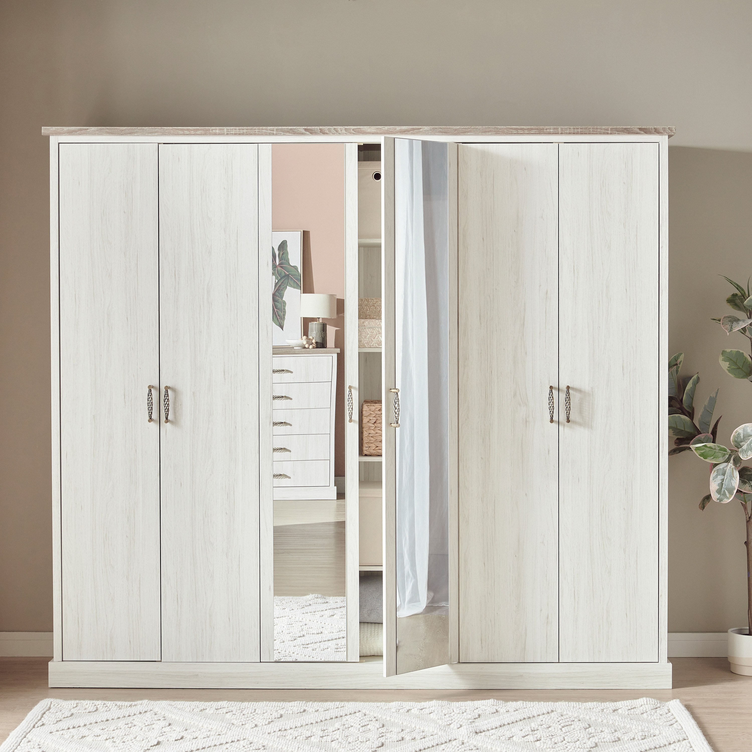 Shop Chevron 6-Door Wardrobe Online | Home centre Saudi
