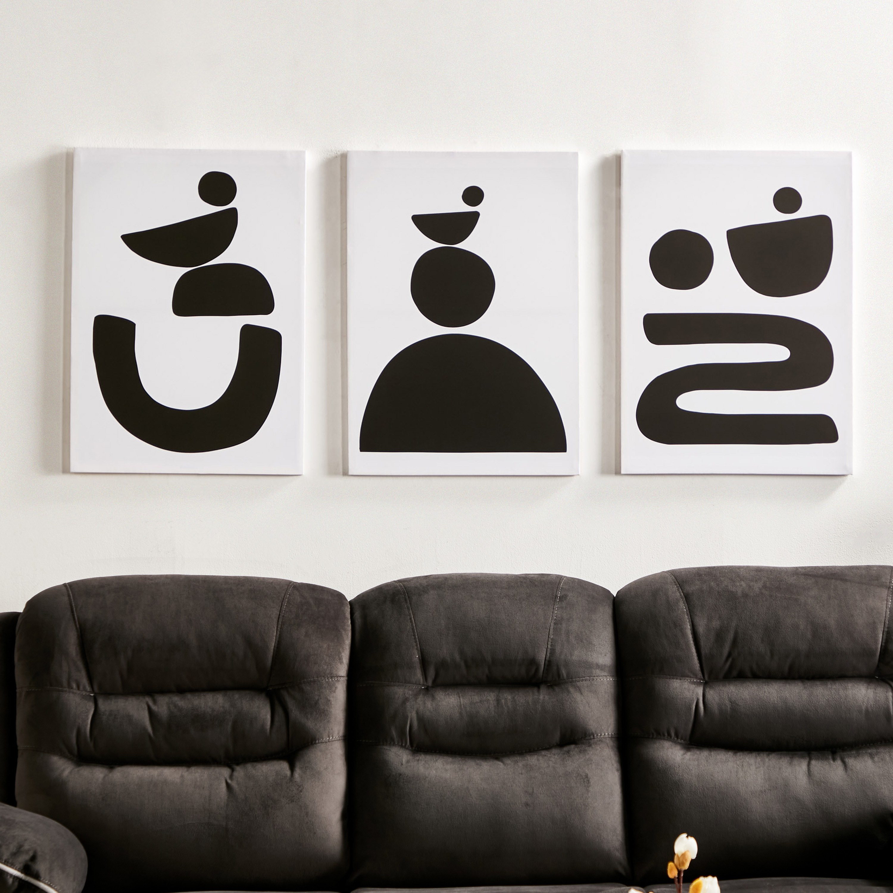 Shop Shape Poems 3-Piece Graphic Art Unframed Canvas | Home Centre UAE