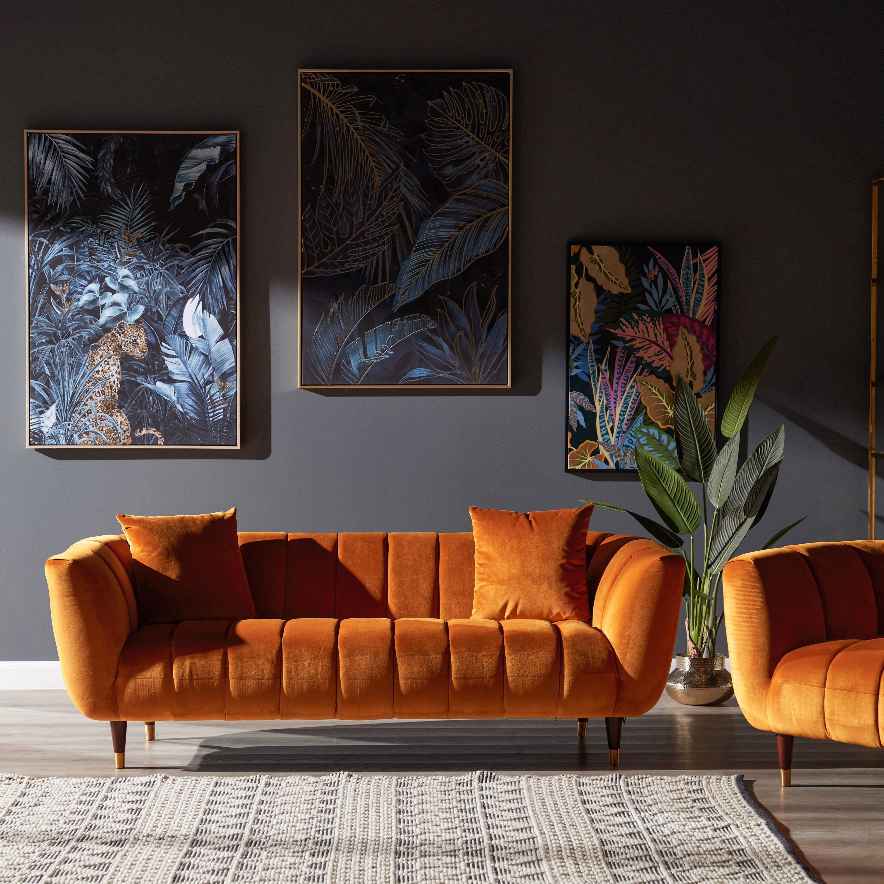 Shop Vincent 3-Seater Velvet Sofa | Homecentre Egypt