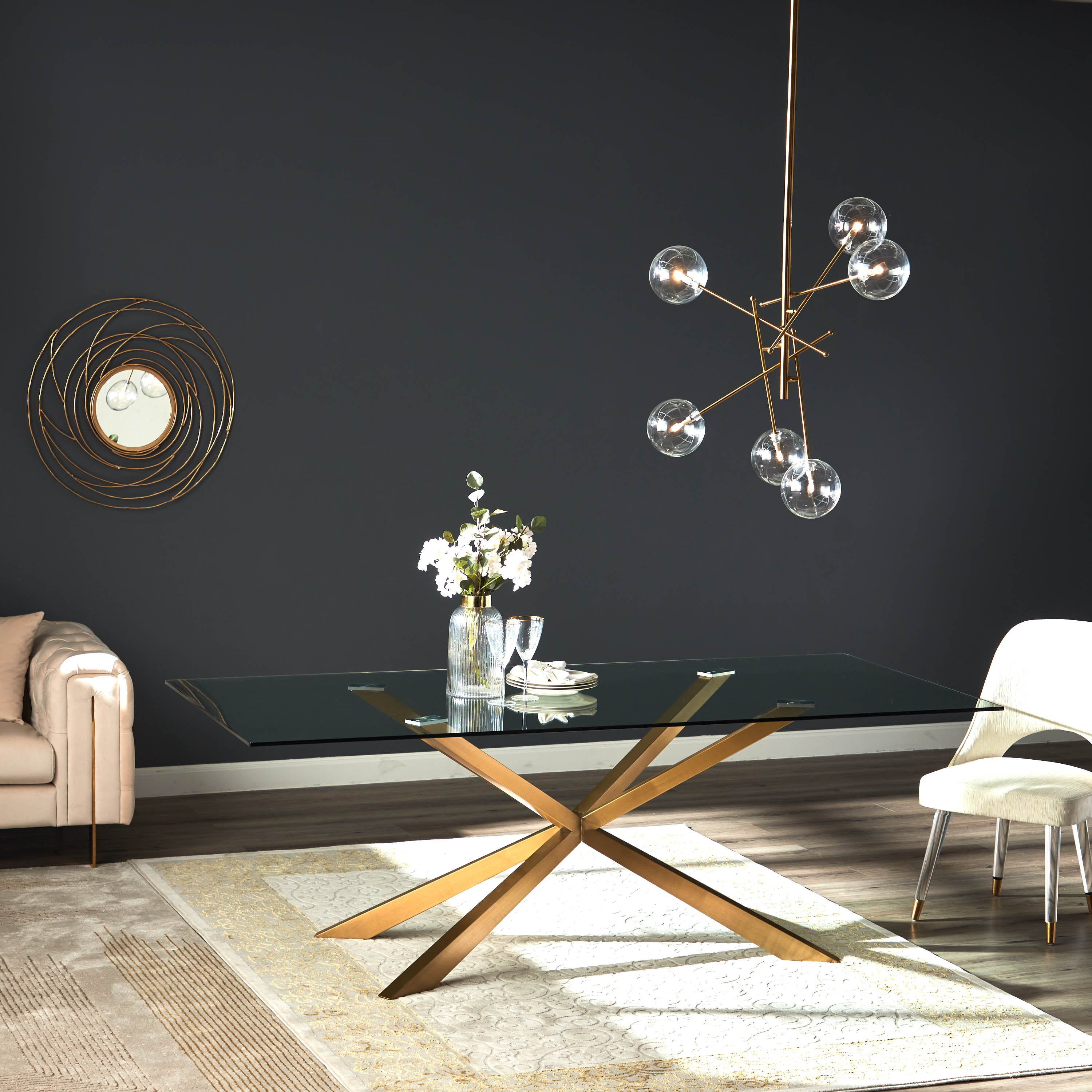 Shop Myiesha 8-Seater Glass Top Dining Table | Homecentre Oman
