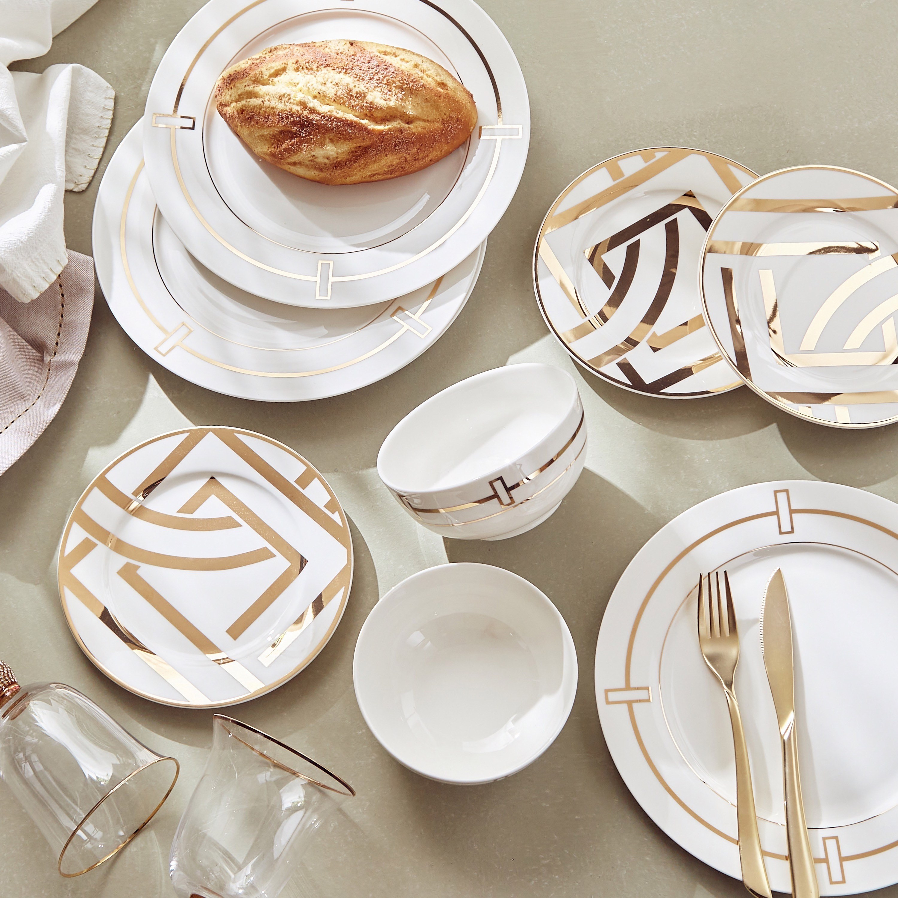 Shop Cate 12-Piece New Bone China Dinner Set - Serves 4 | Homecentre Egypt