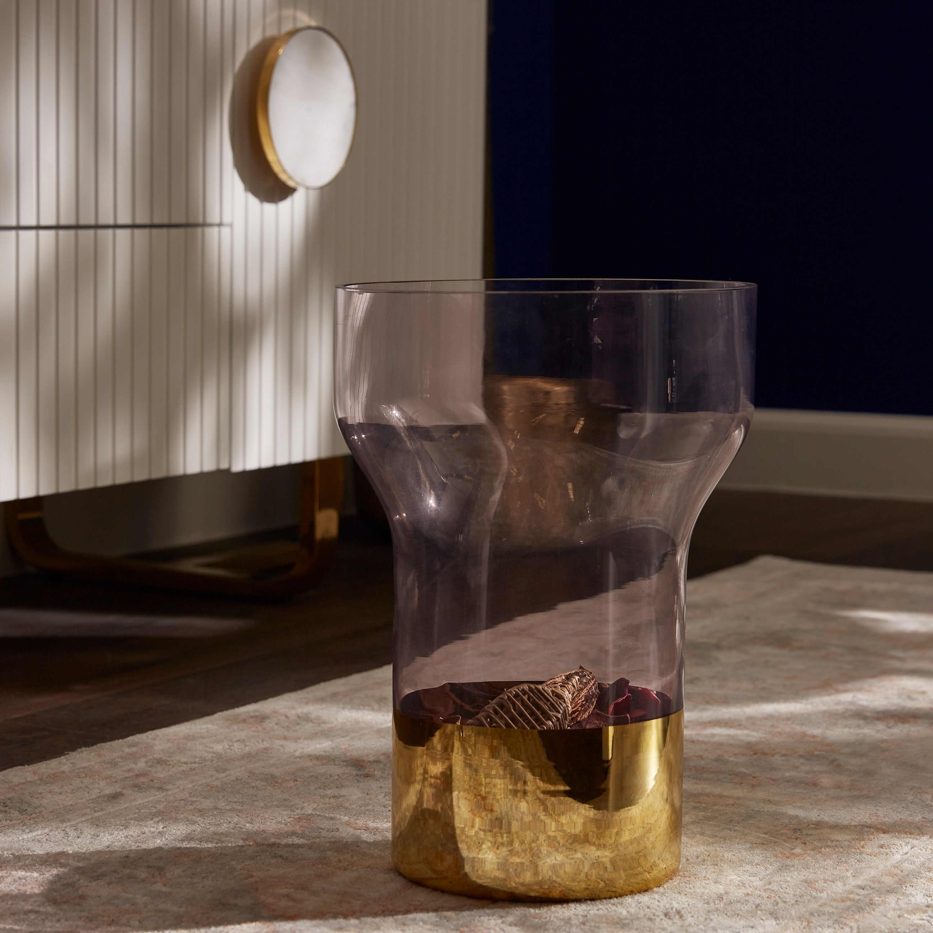 Shop Mystic Goldkist Glass Vase Online | Home Centre UAE
