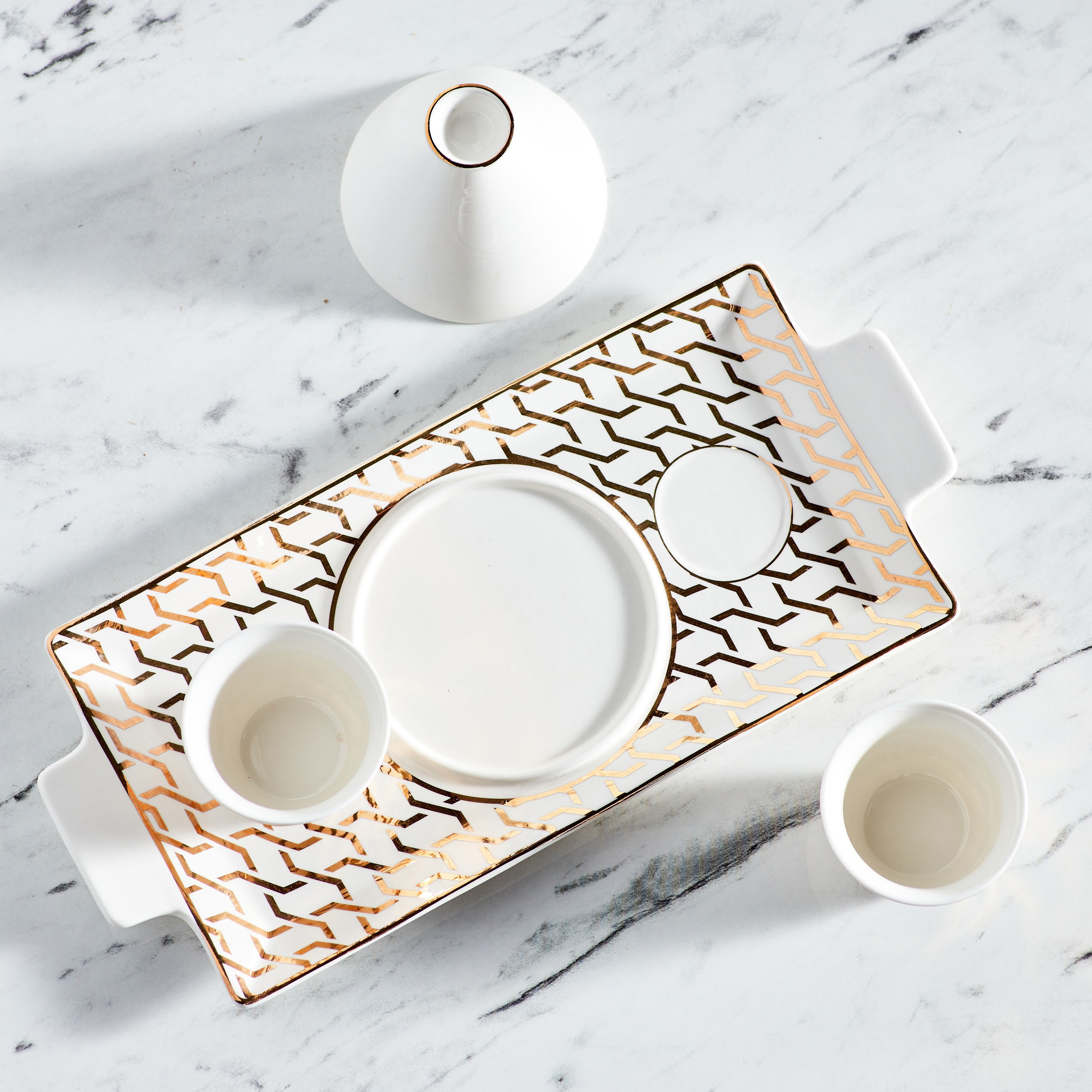 Shop Tasha 2-Piece New Bone China Qahwa Cup Set with Tajin and Tray ...