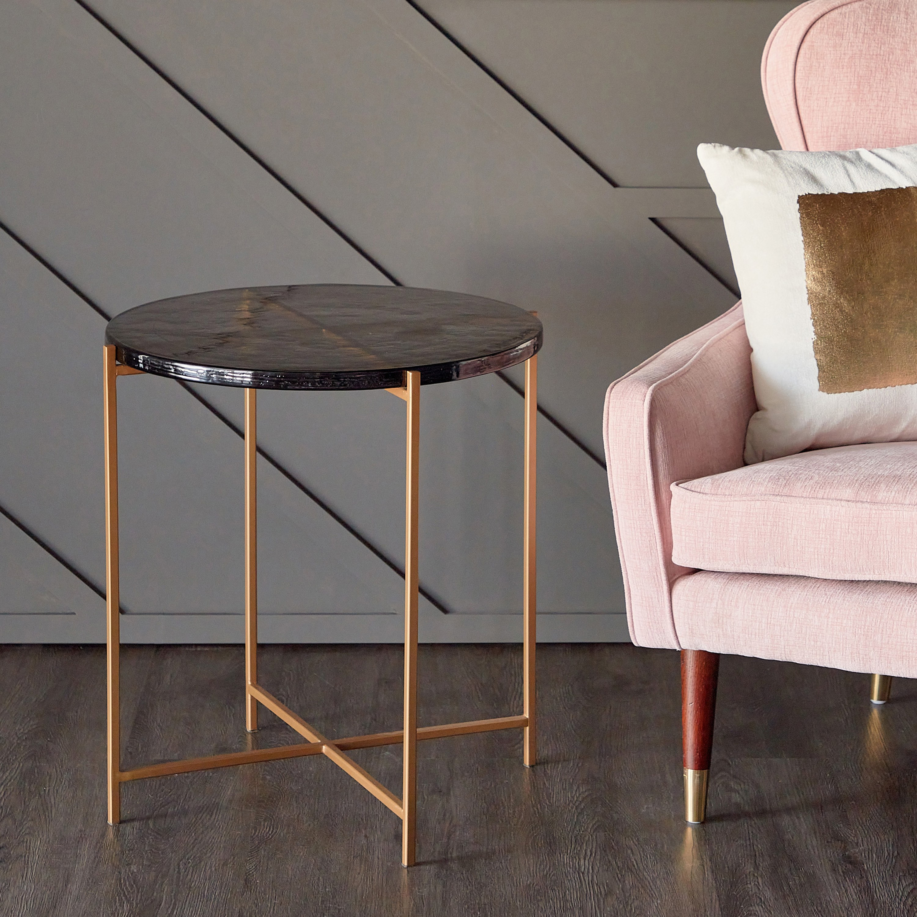 Shop Blast Glass Top Side Table | Homecentre Oman