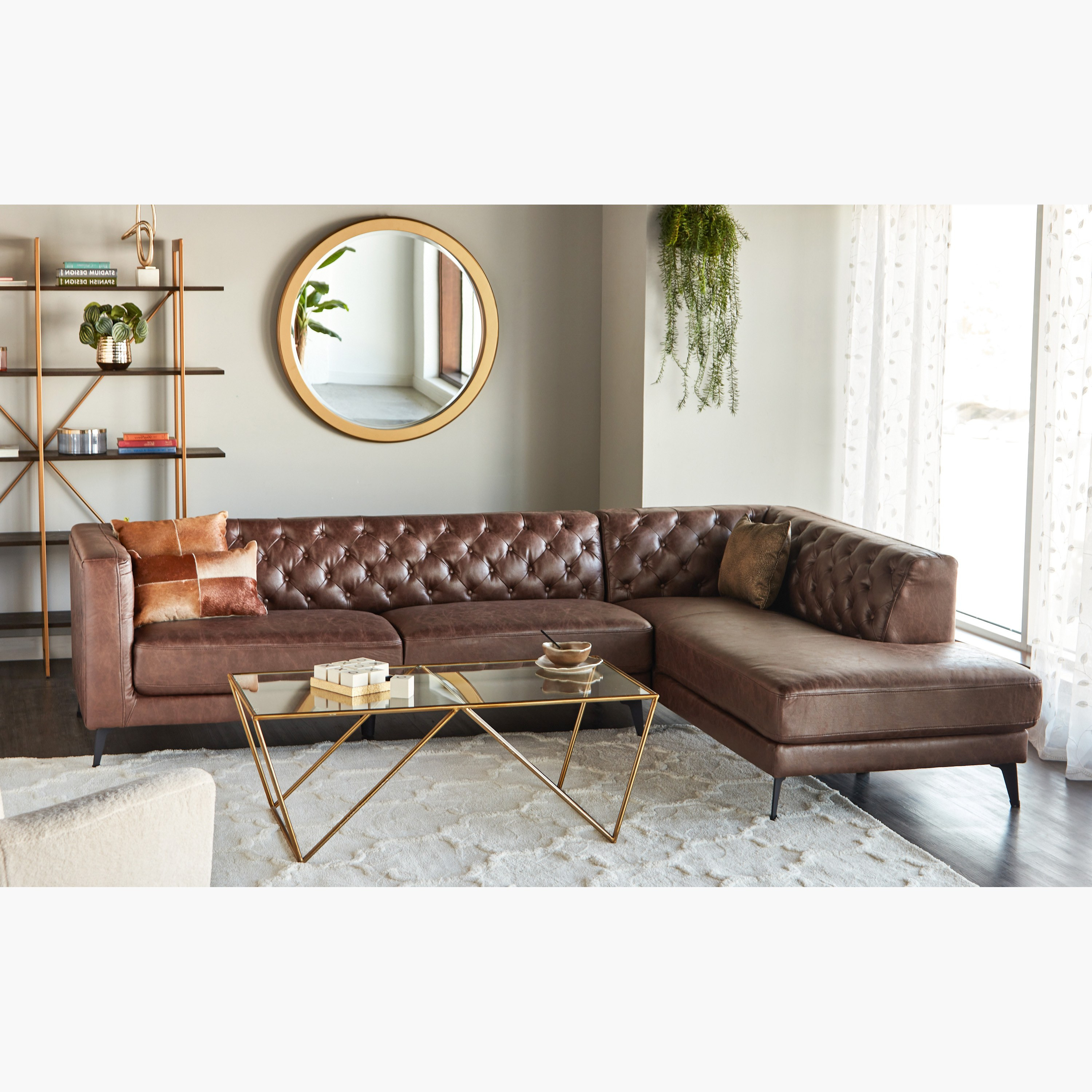 Shop Lannie 4-Seater Faux Leather Right Corner Sofa Online | Home centre Saudi