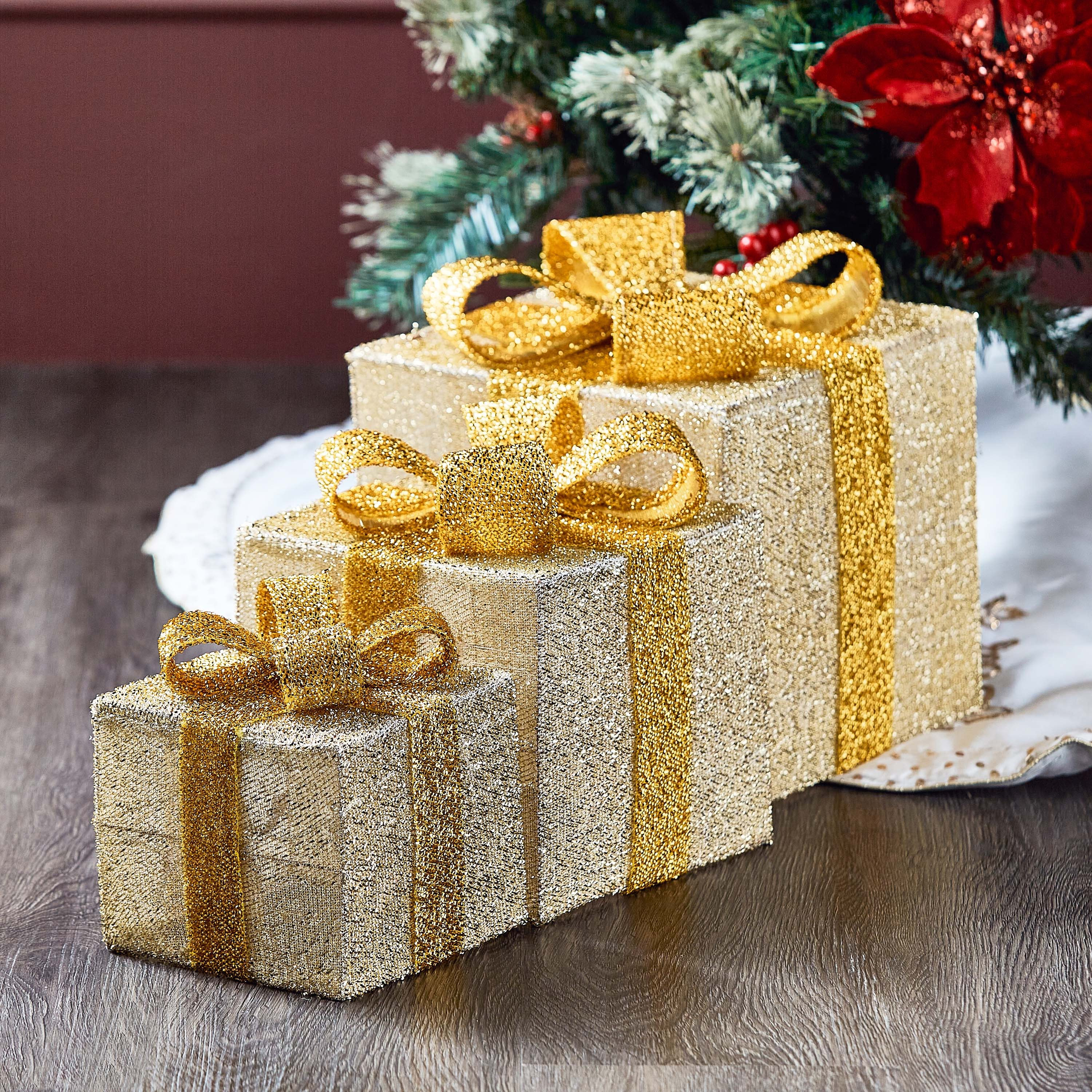 Shop Glittery 3-Piece LED Gift Box Set Online | Home Centre UAE