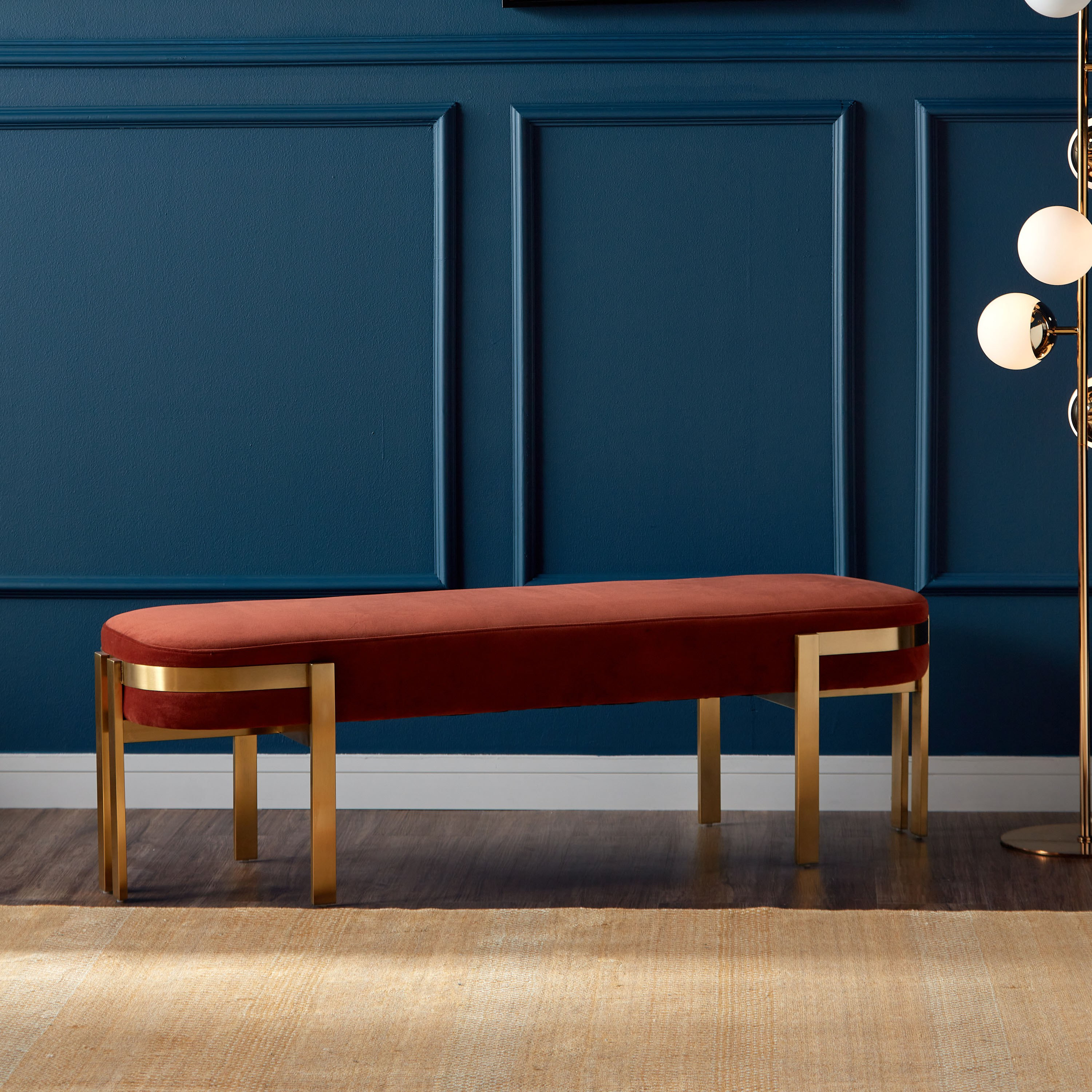 Shop Refined Vintage Velvet Bench | Home Centre Kuwait
