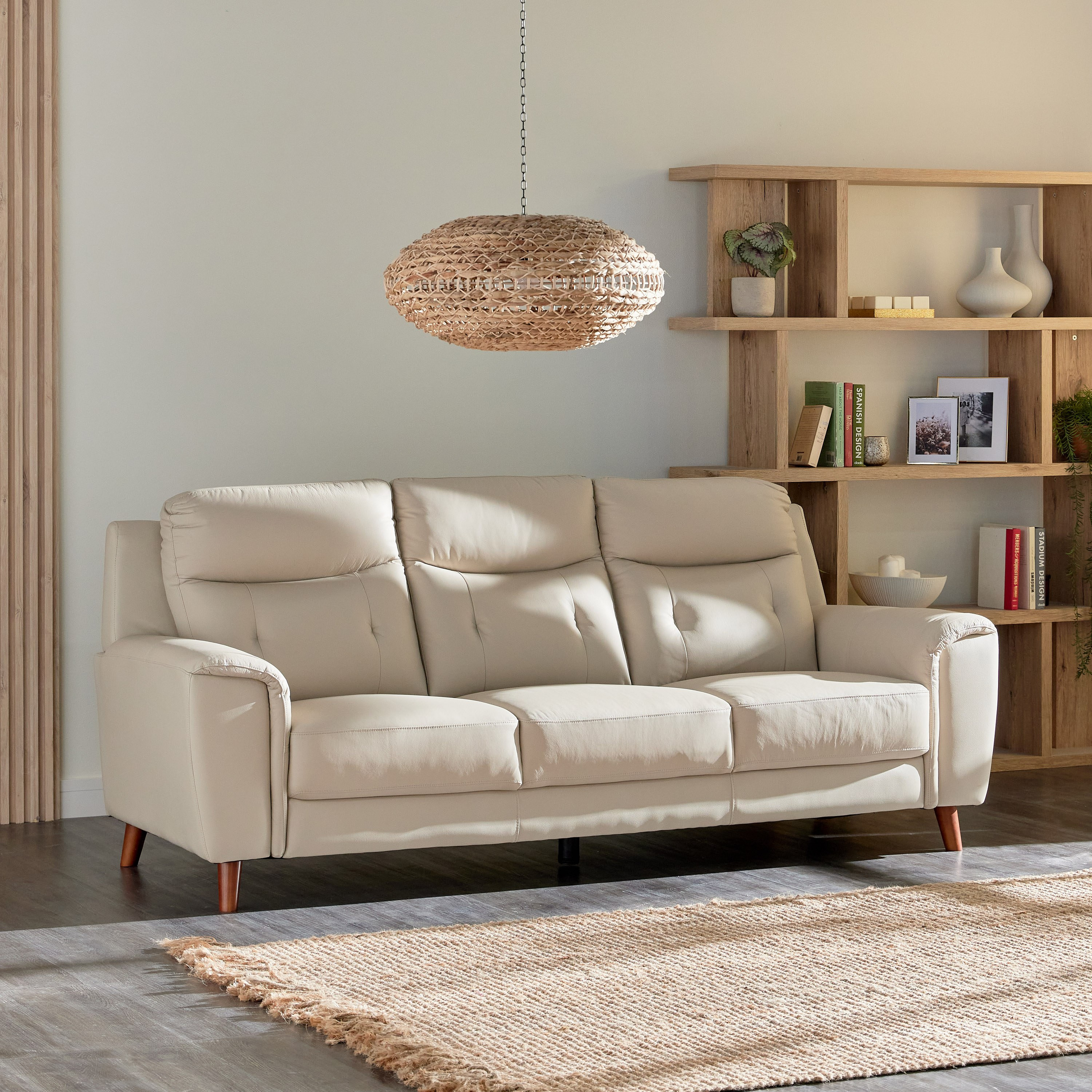 Shop Bernard 3-Seater Half Leather Sofa | Home Centre Bahrain
