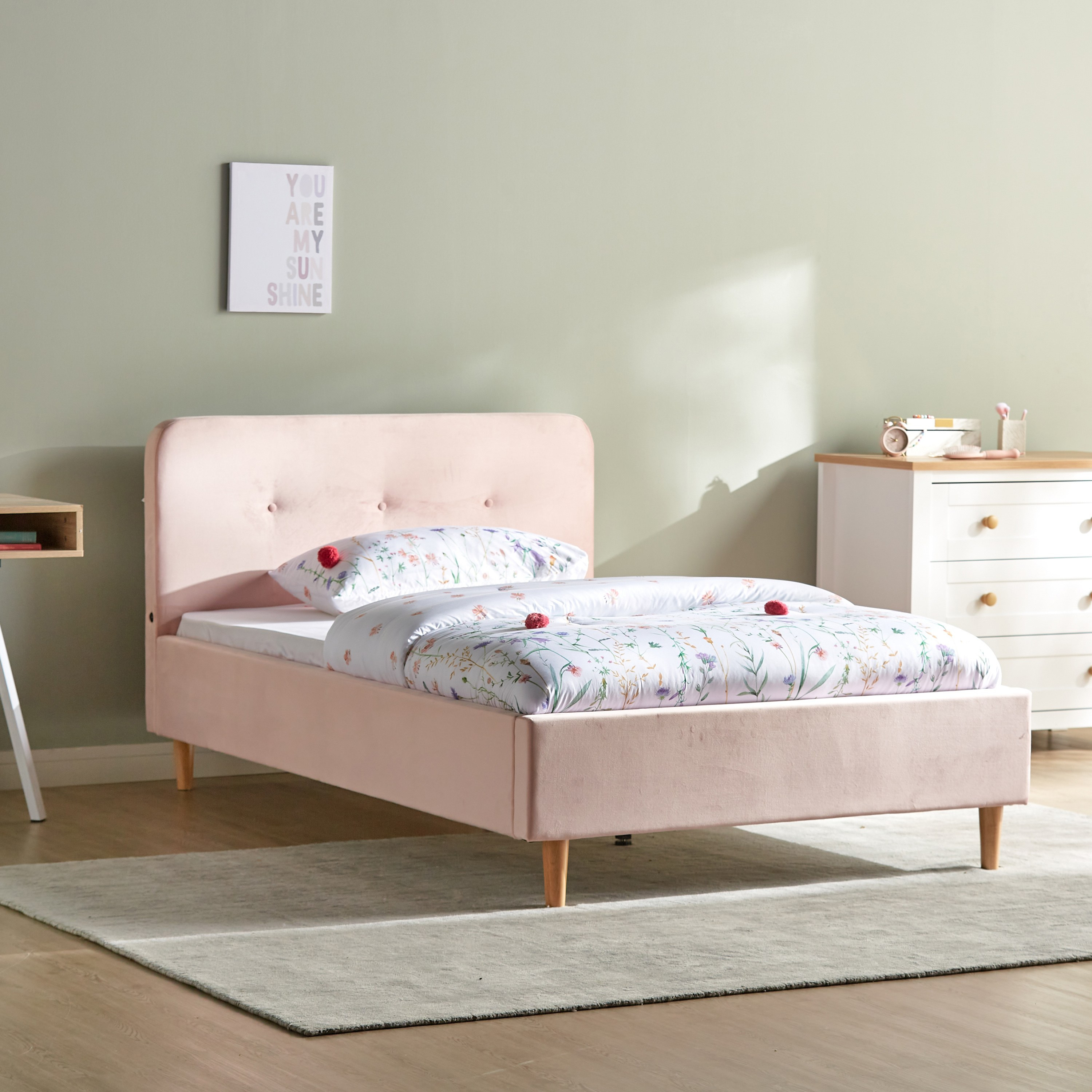 Shop Maxillar Upholstered Single Bed - 120x200 cm | Home Centre KSA
