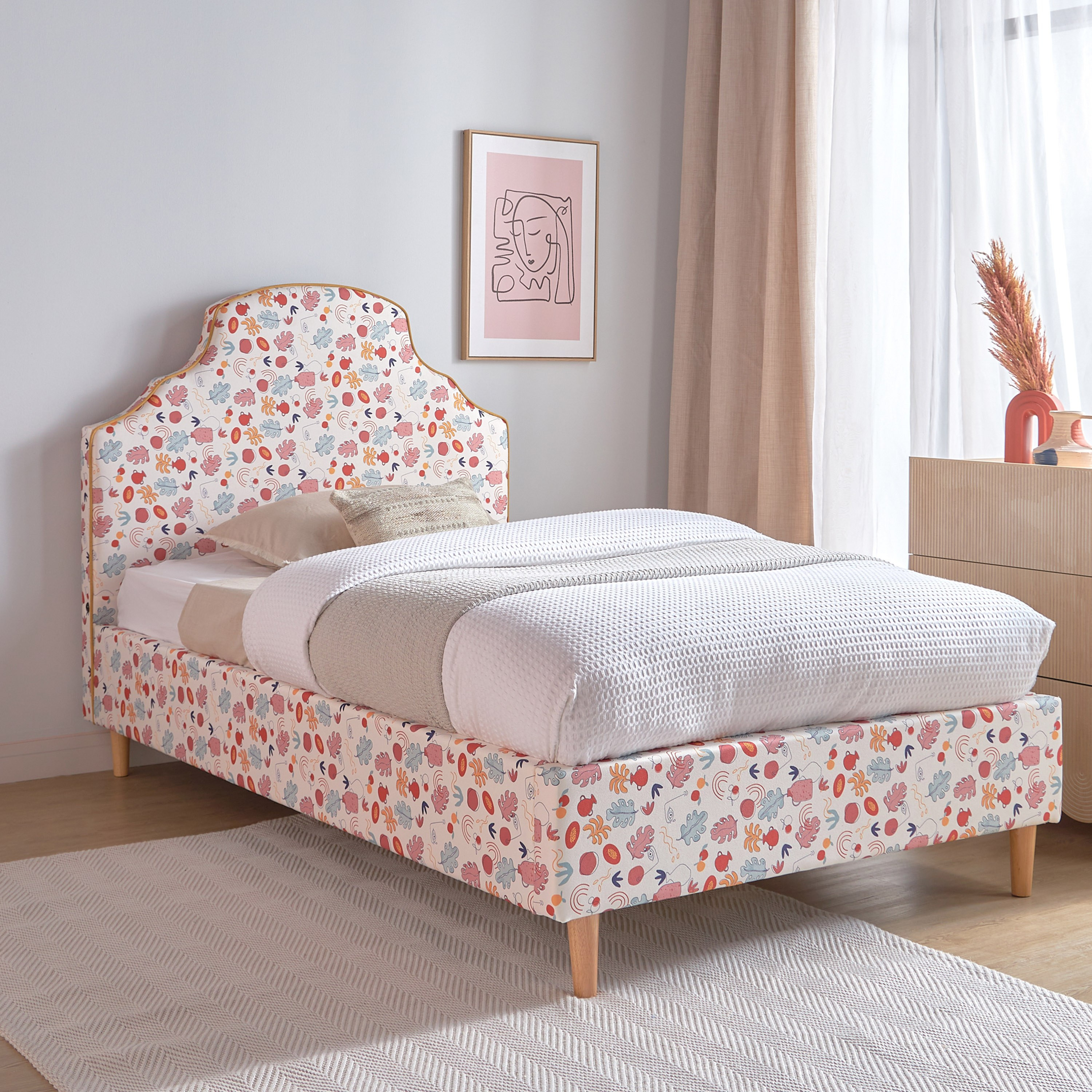 Shop Maxillar Upholstered Single Bed - 120x200 cm | Homecentre Oman