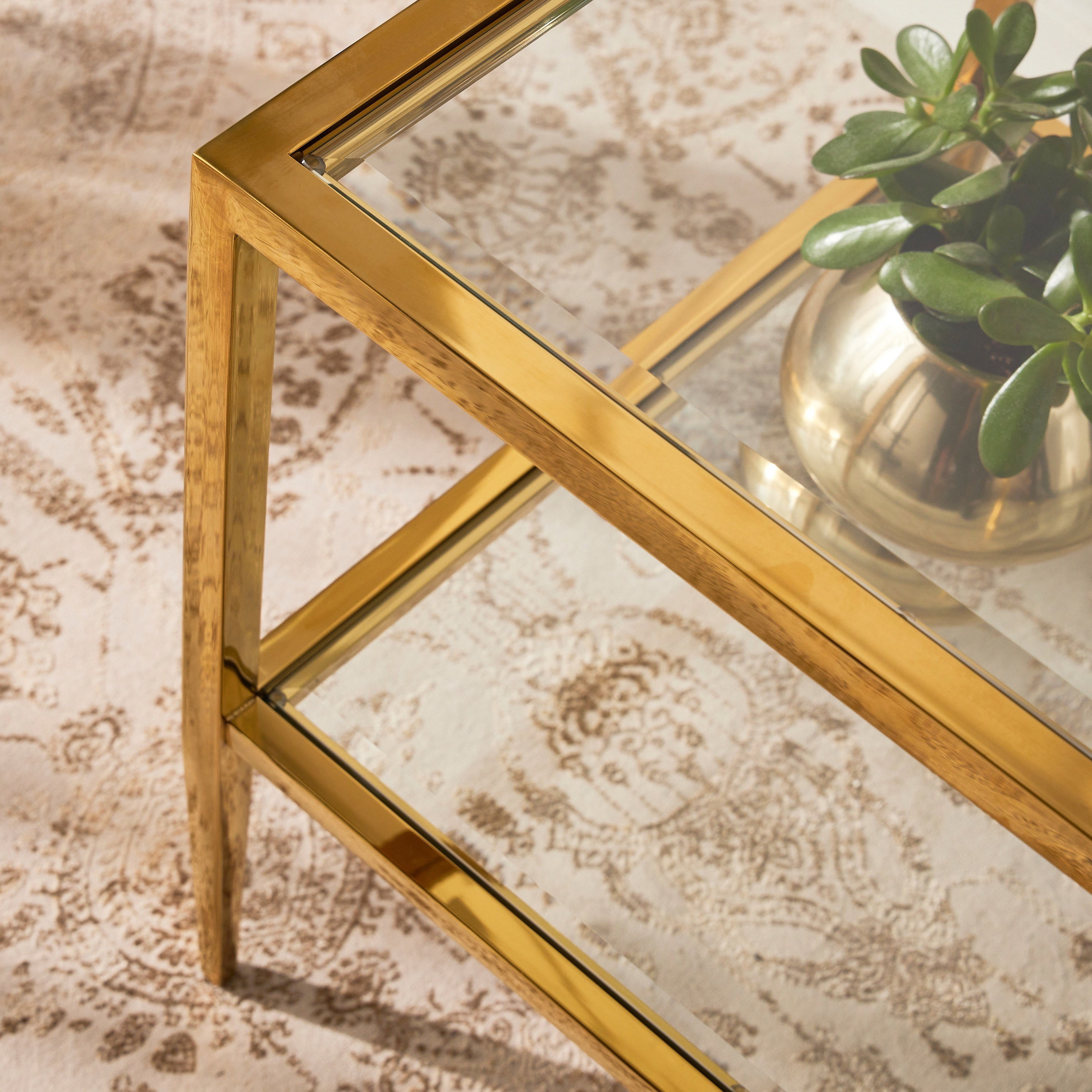 Shop Kora Glass Top Side Table Online | Home centre Saudi