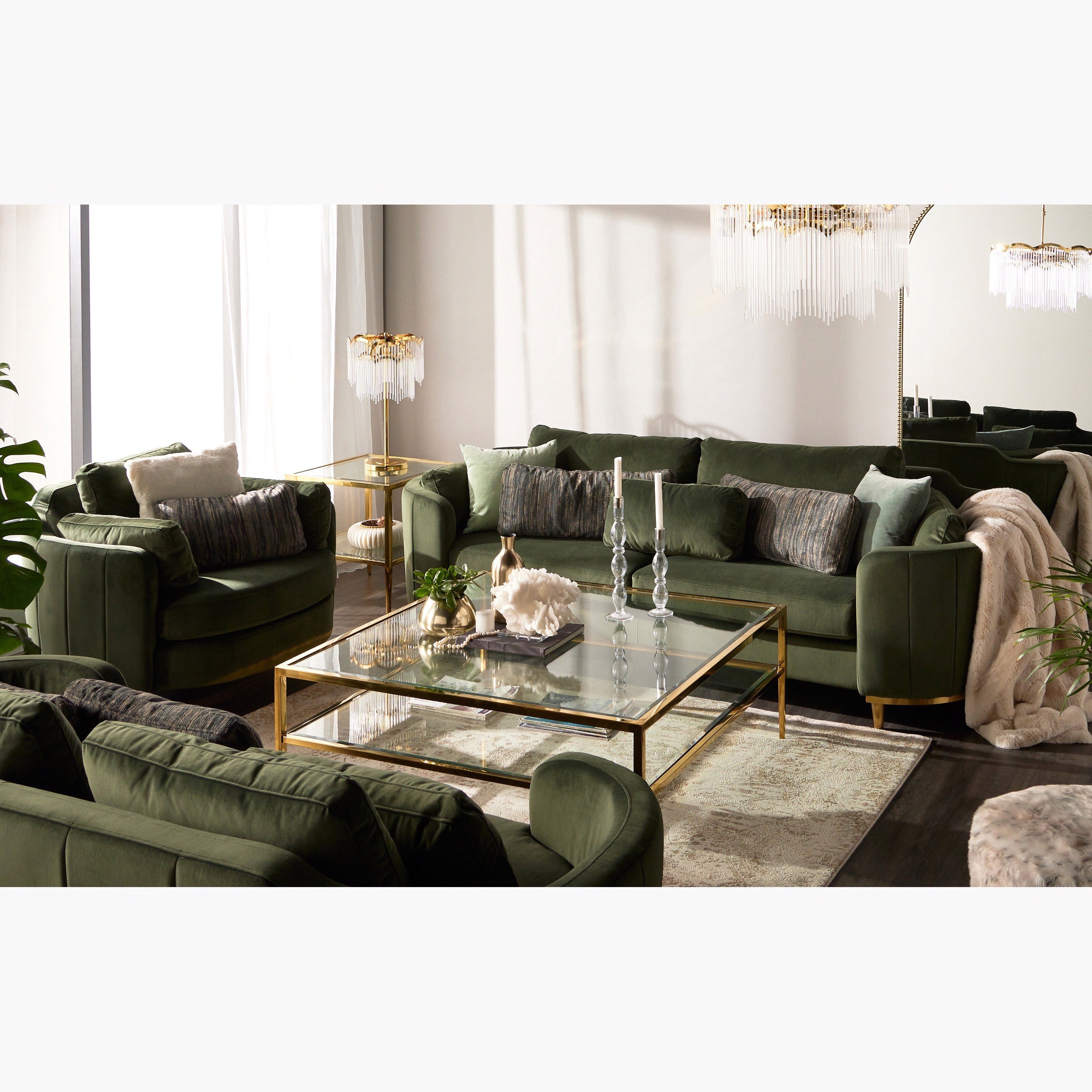 Shop Kora Glass Top Side Table Online | Home centre Saudi