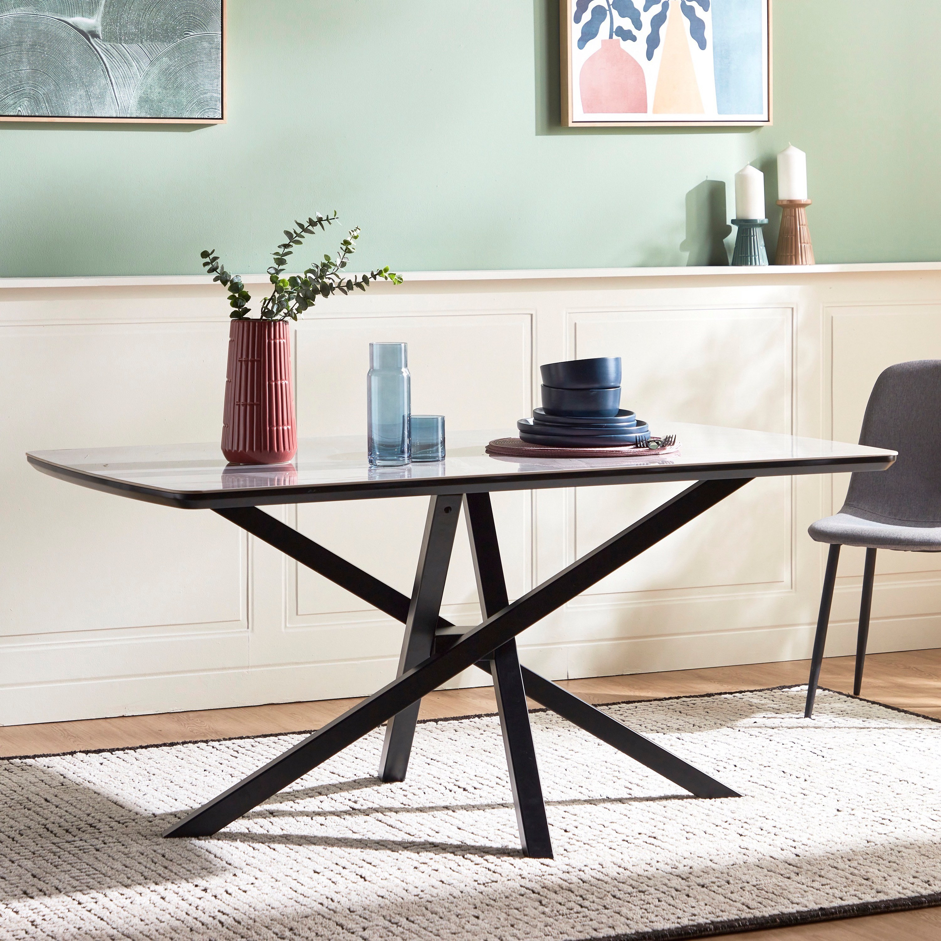 Shop Terence 6-Seater Tile Top Dining Table | Homecentre Oman