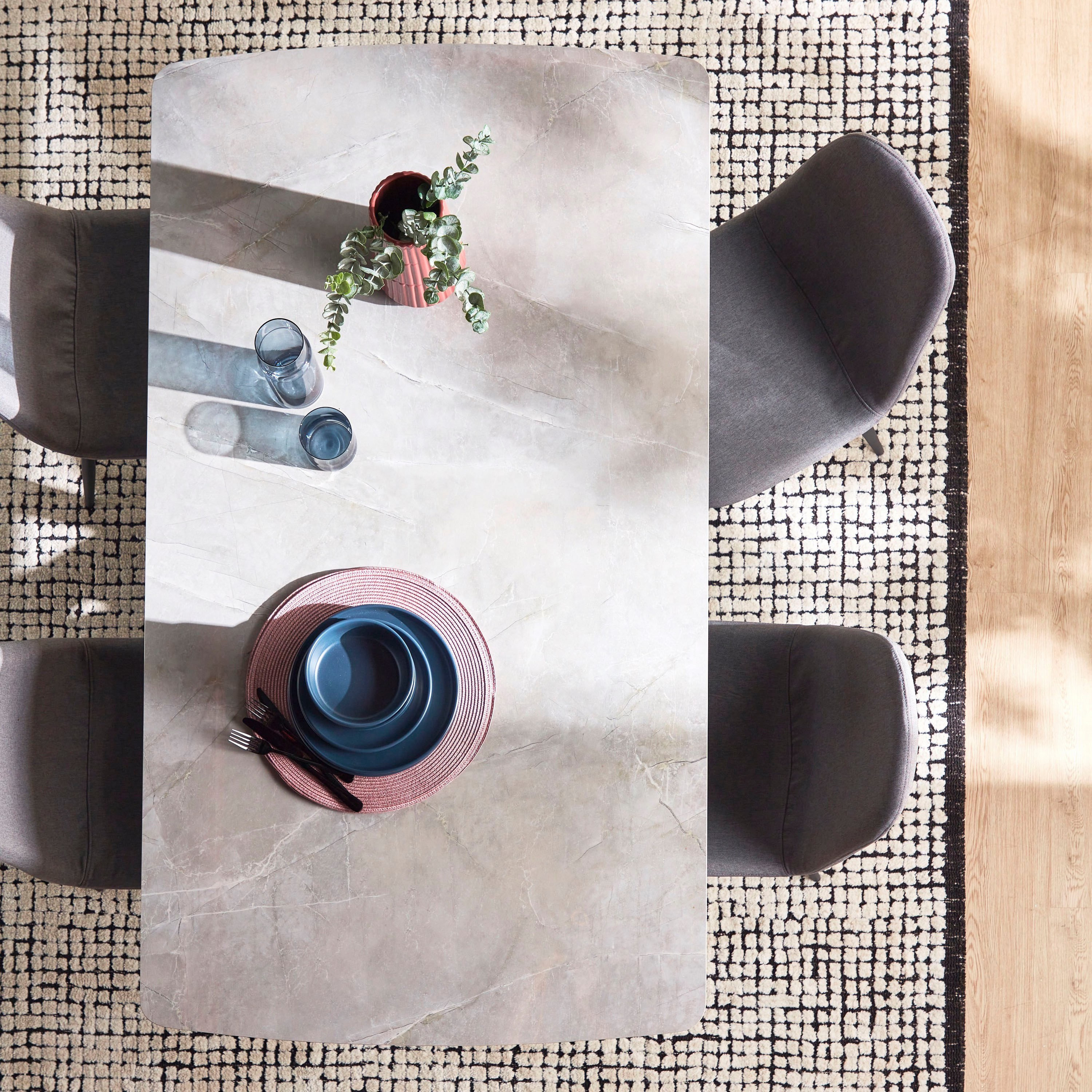 Shop Terence 6-Seater Tile Top Dining Table Online | Home centre UAE