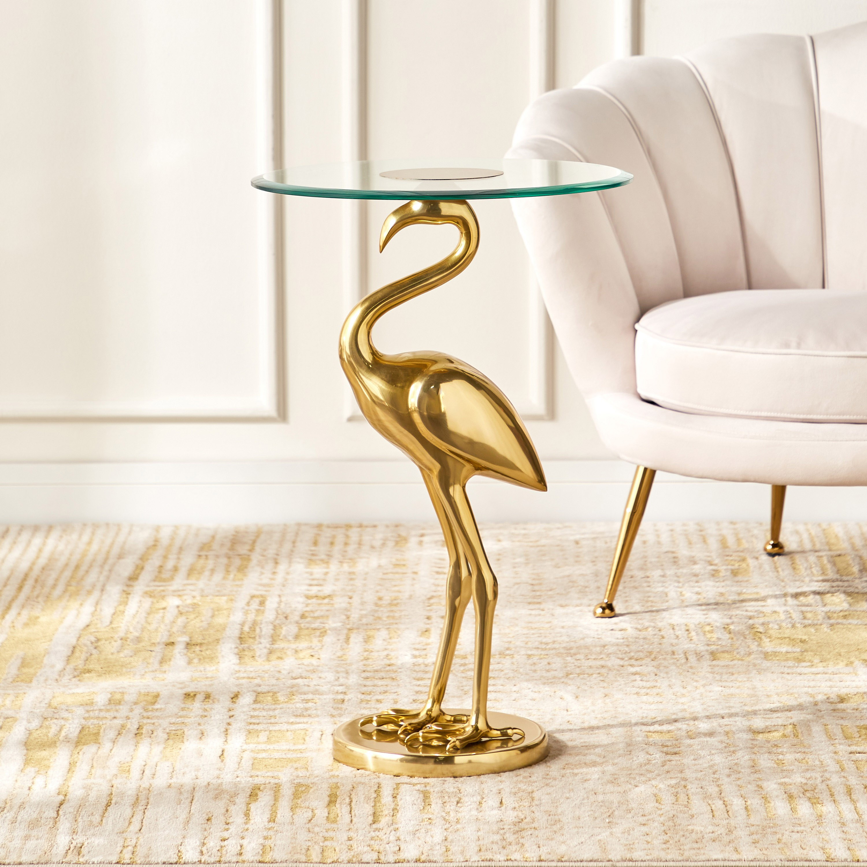 Shop Stork Glass Top Side Table Online | Home Centre UAE