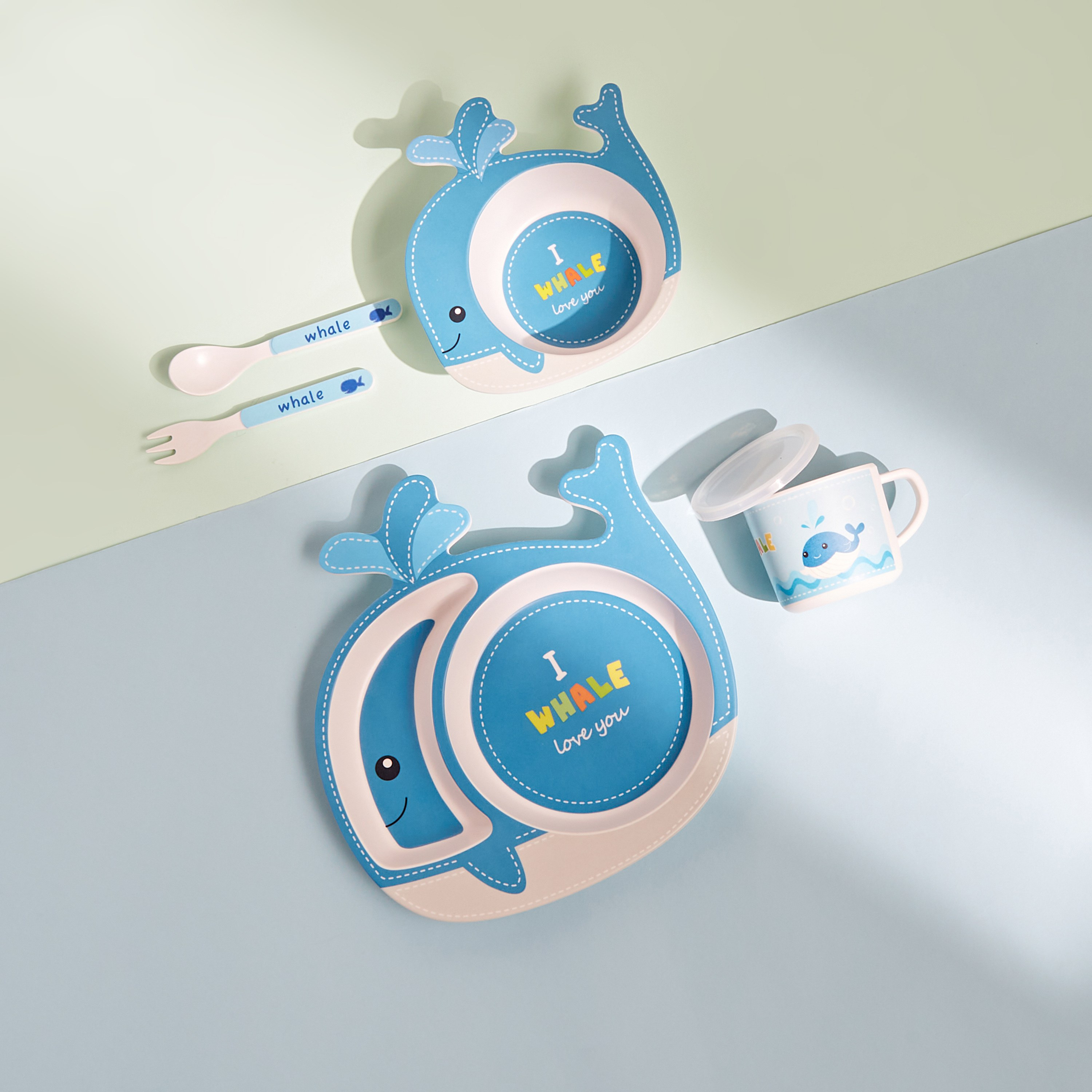 Shop Splash Whale 5-Piece Feeding Set | Home Centre Bahrain