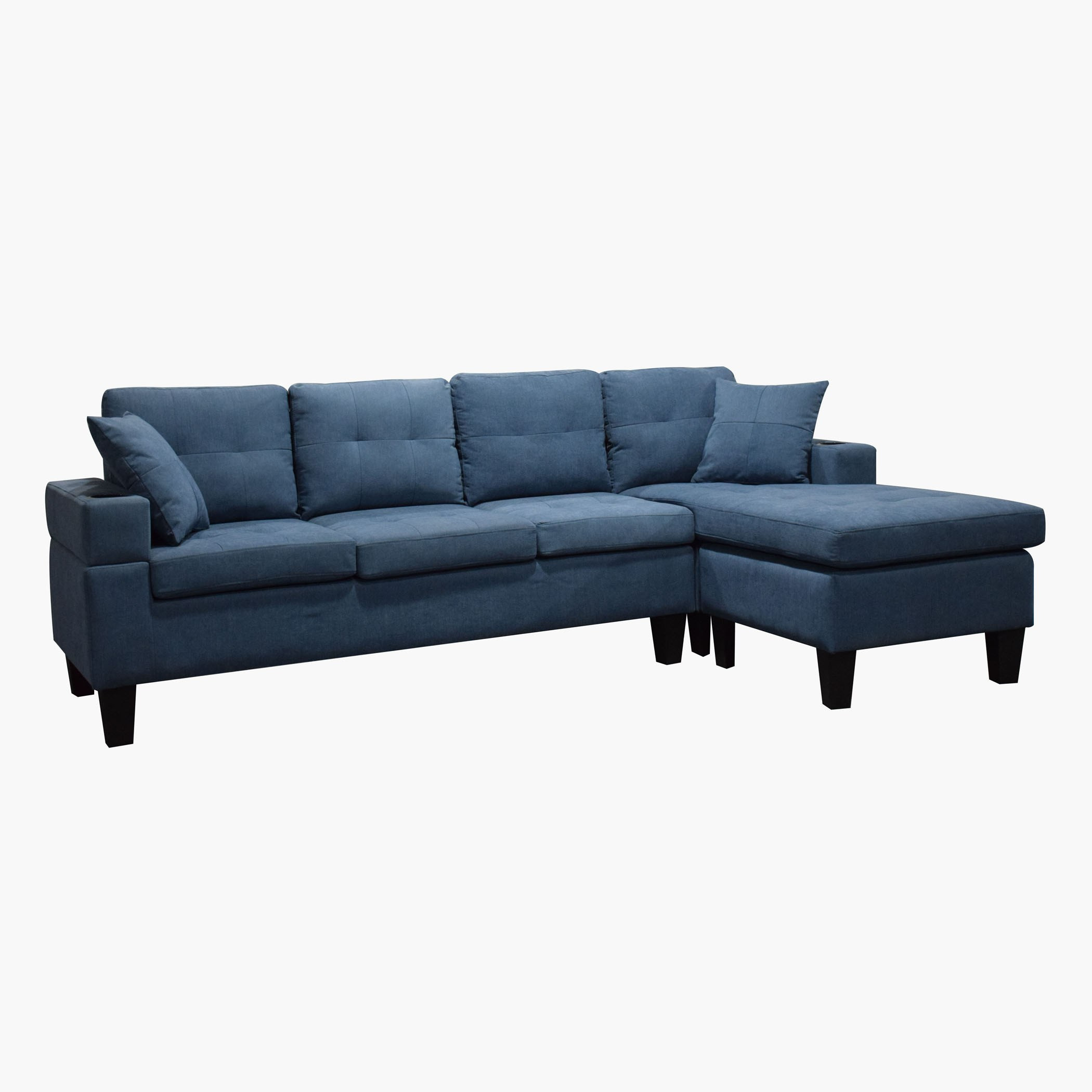 Shop Topaz 4-Seater Fabric Reversible Corner Sofa with Cup Holder ...