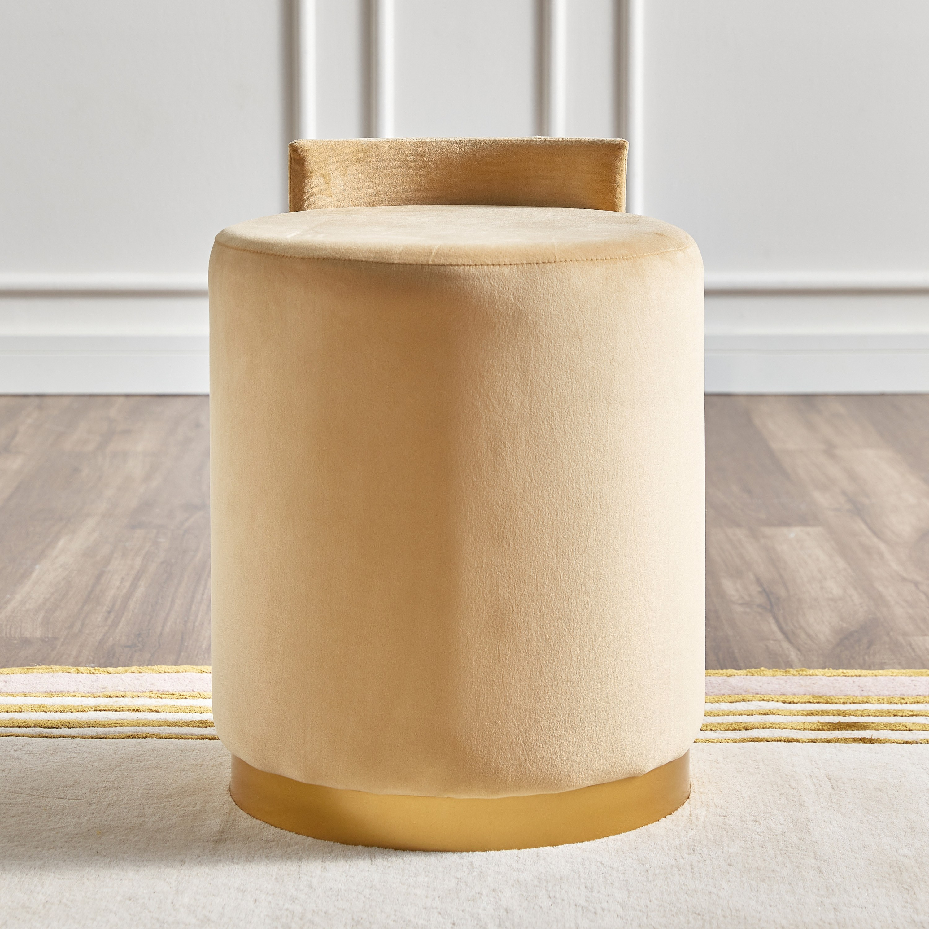 Shop Everly Velvet Ottoman | Homecentre Oman