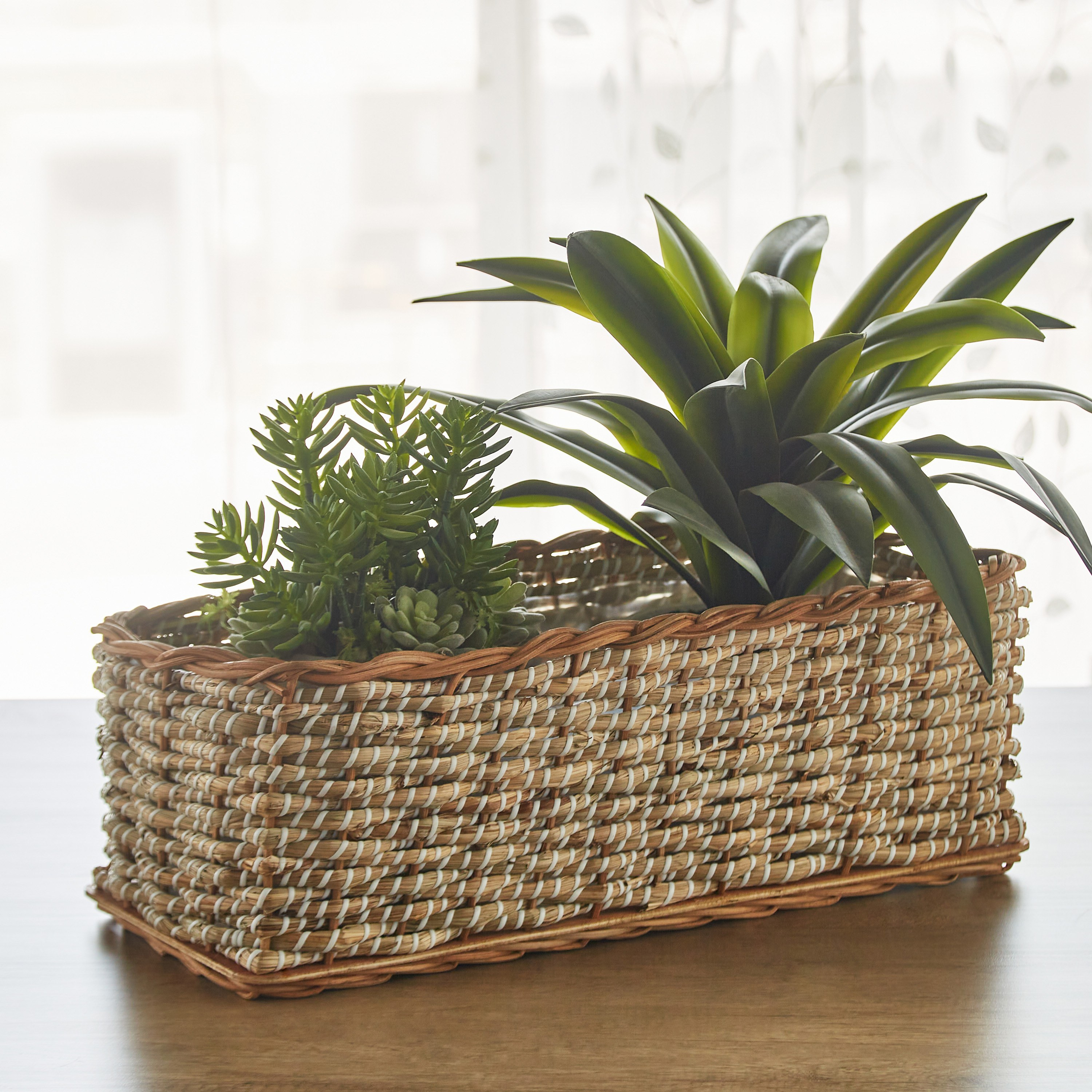 Shop Taren Seagrass and Rattan Planter - 18 cm | Home Centre UAE