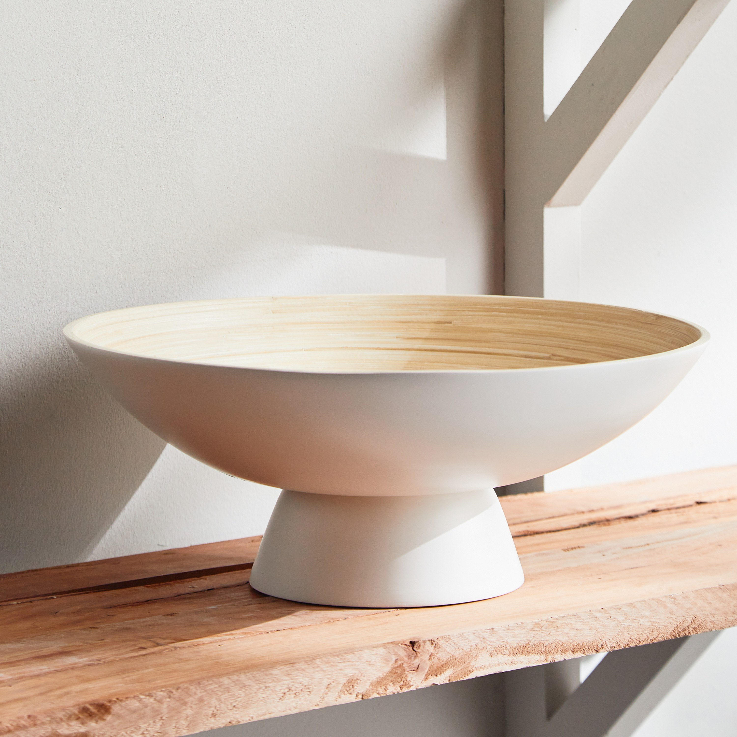 Shop Yara Bamboo Serving Bowl with Leg | Home Centre UAE