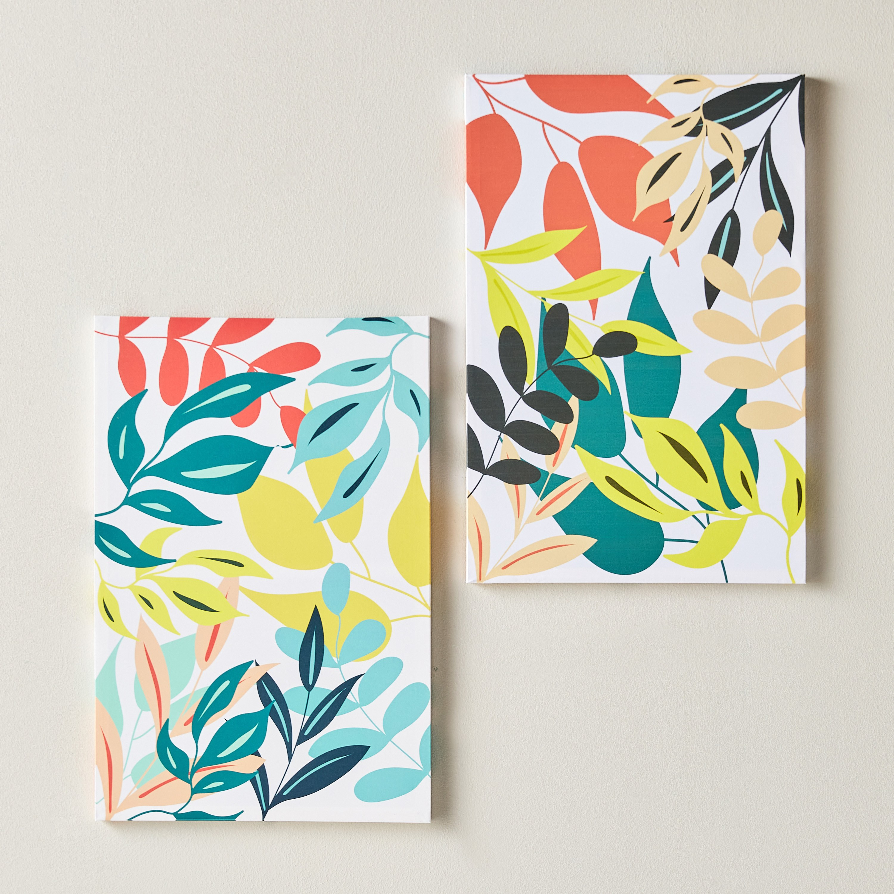 Shop Tangled Leaves 2-Piece Printed Unframed Canvas Wall Art Set ...
