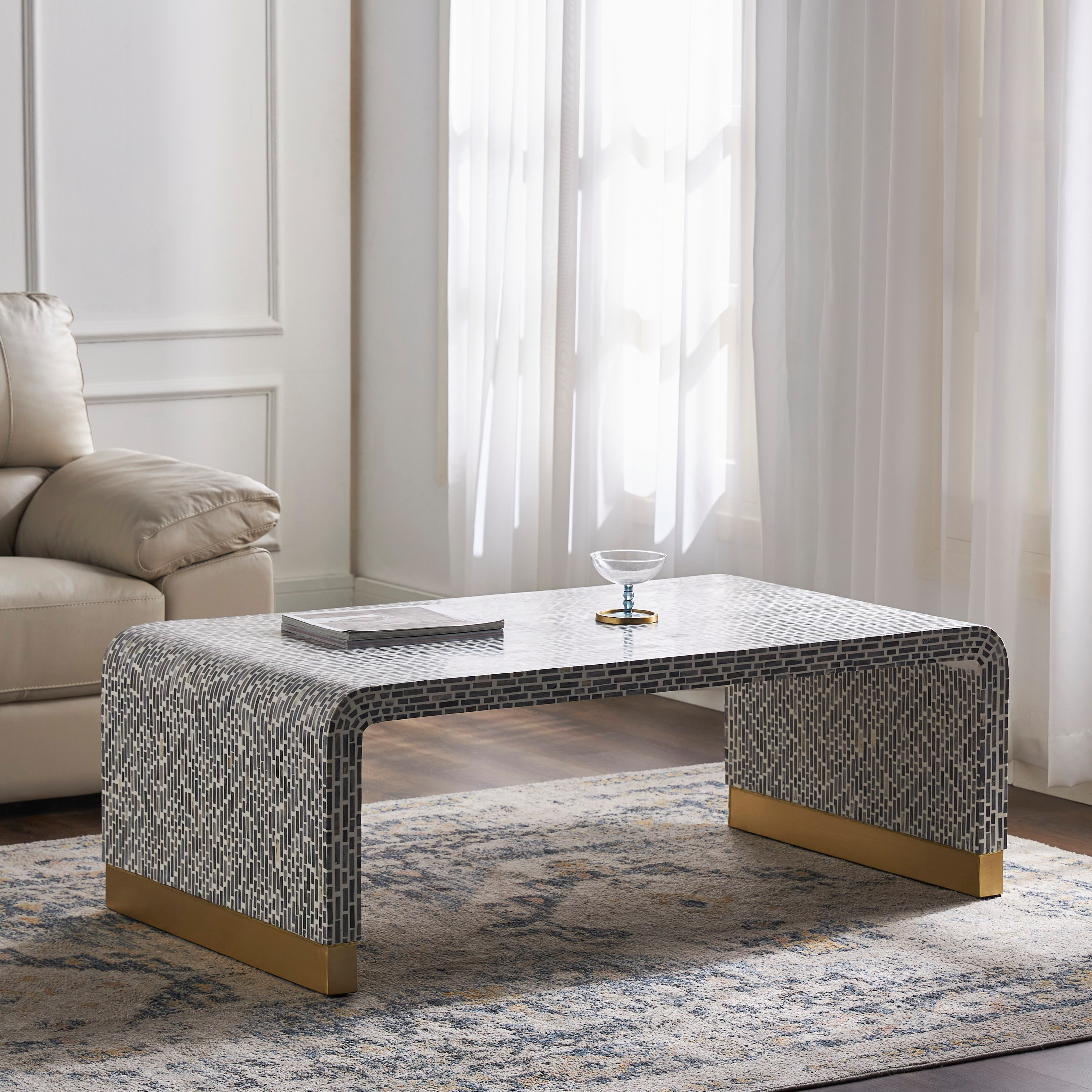 Shop Waterfall Bone Top Coffee Table | Home Centre KSA
