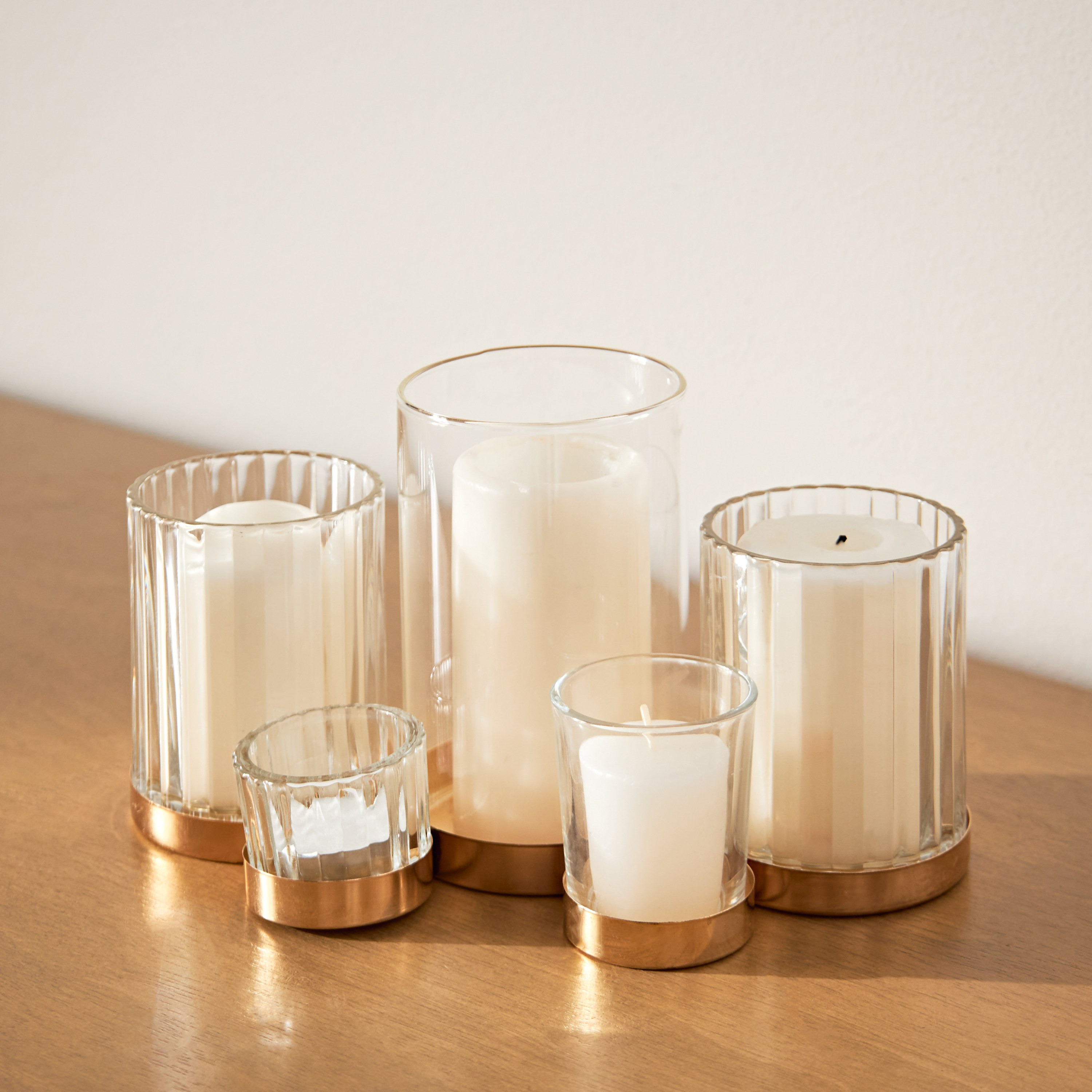 Shop 5-Piece Hurricane and Tealight Candleholder Set Online | Home ...