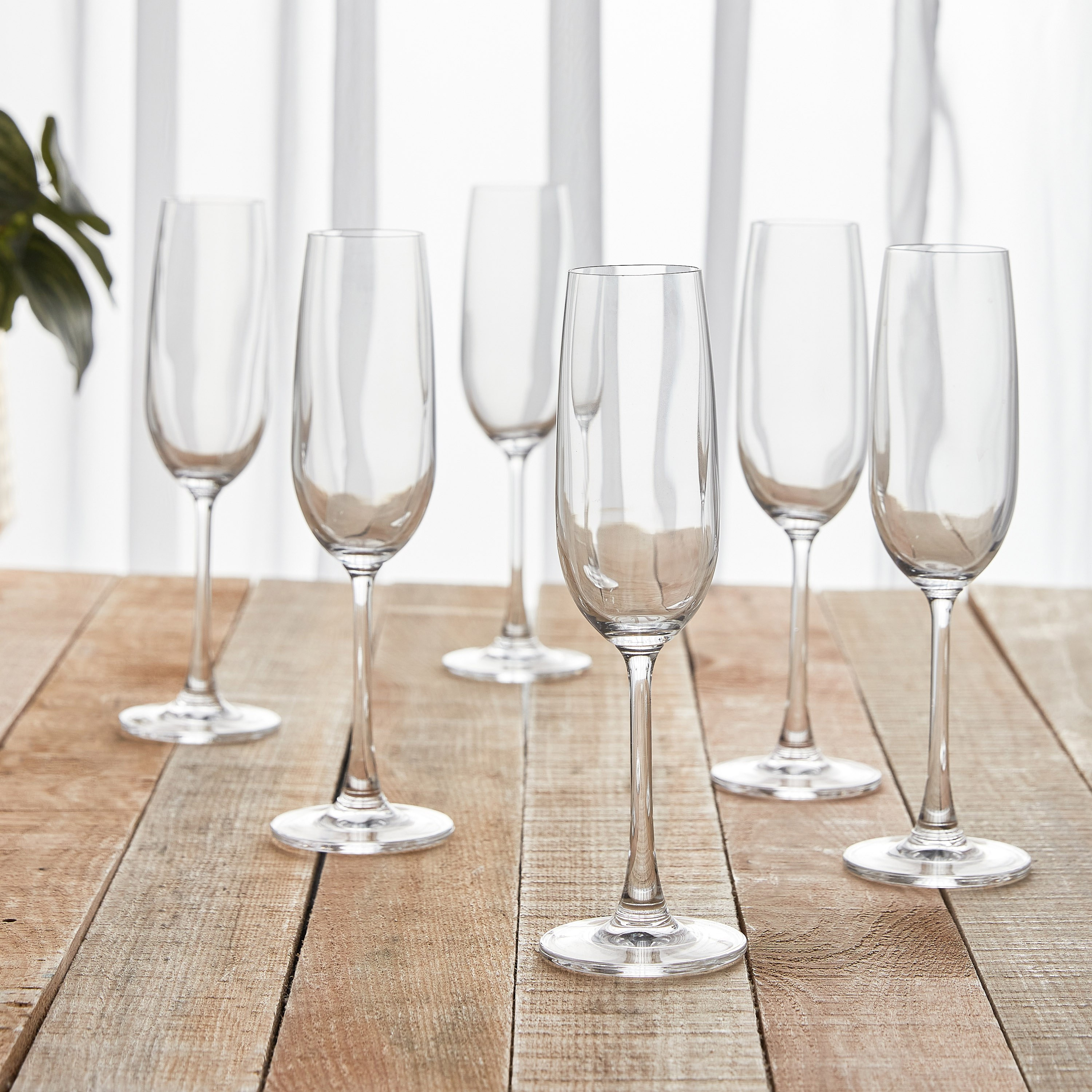 Shop Luca 6-Piece Flute Glass Set - 200 ml Online | Home centre UAE