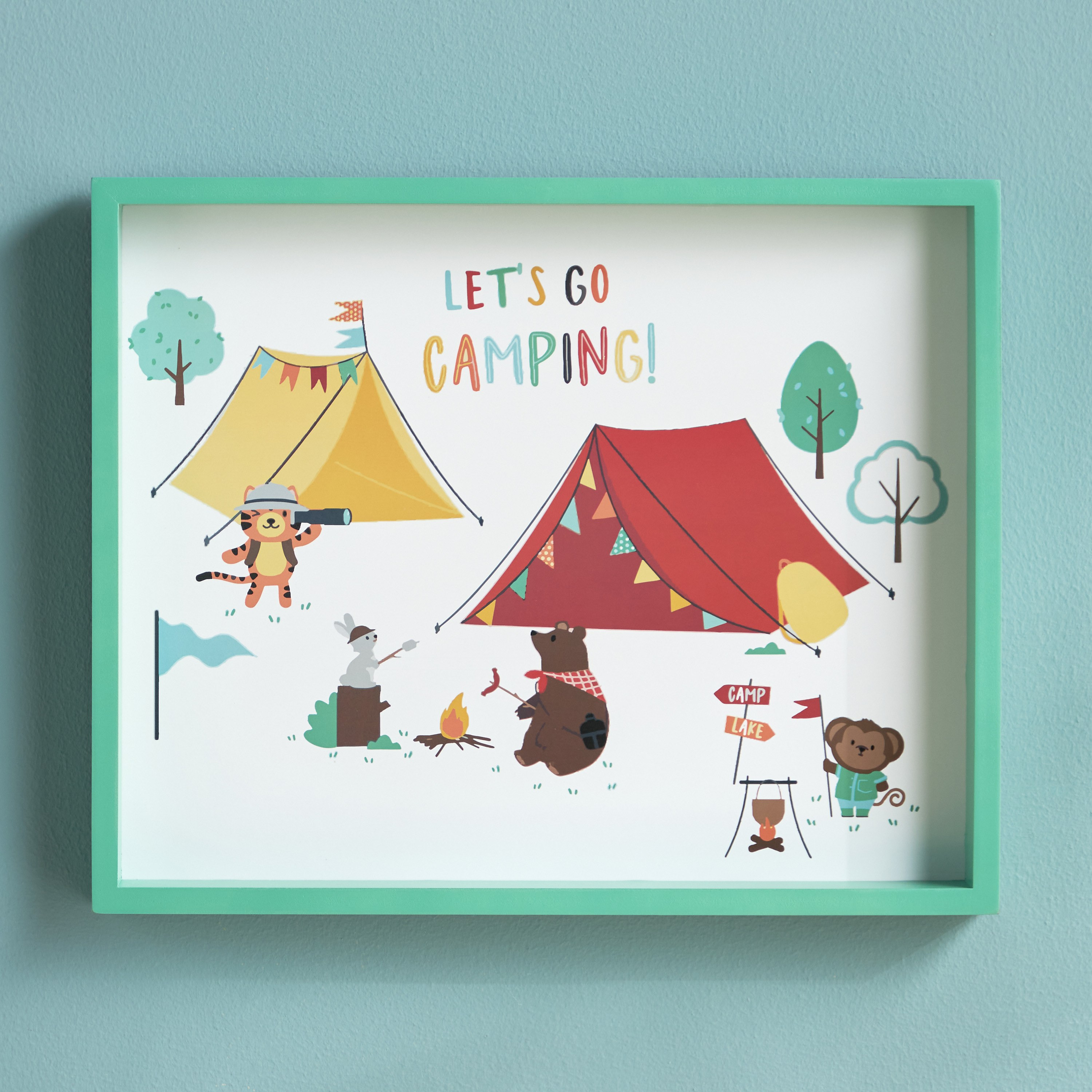 Shop Animal Camping Let's Go Camping Wall Frame - 42x34 cm | Home ...