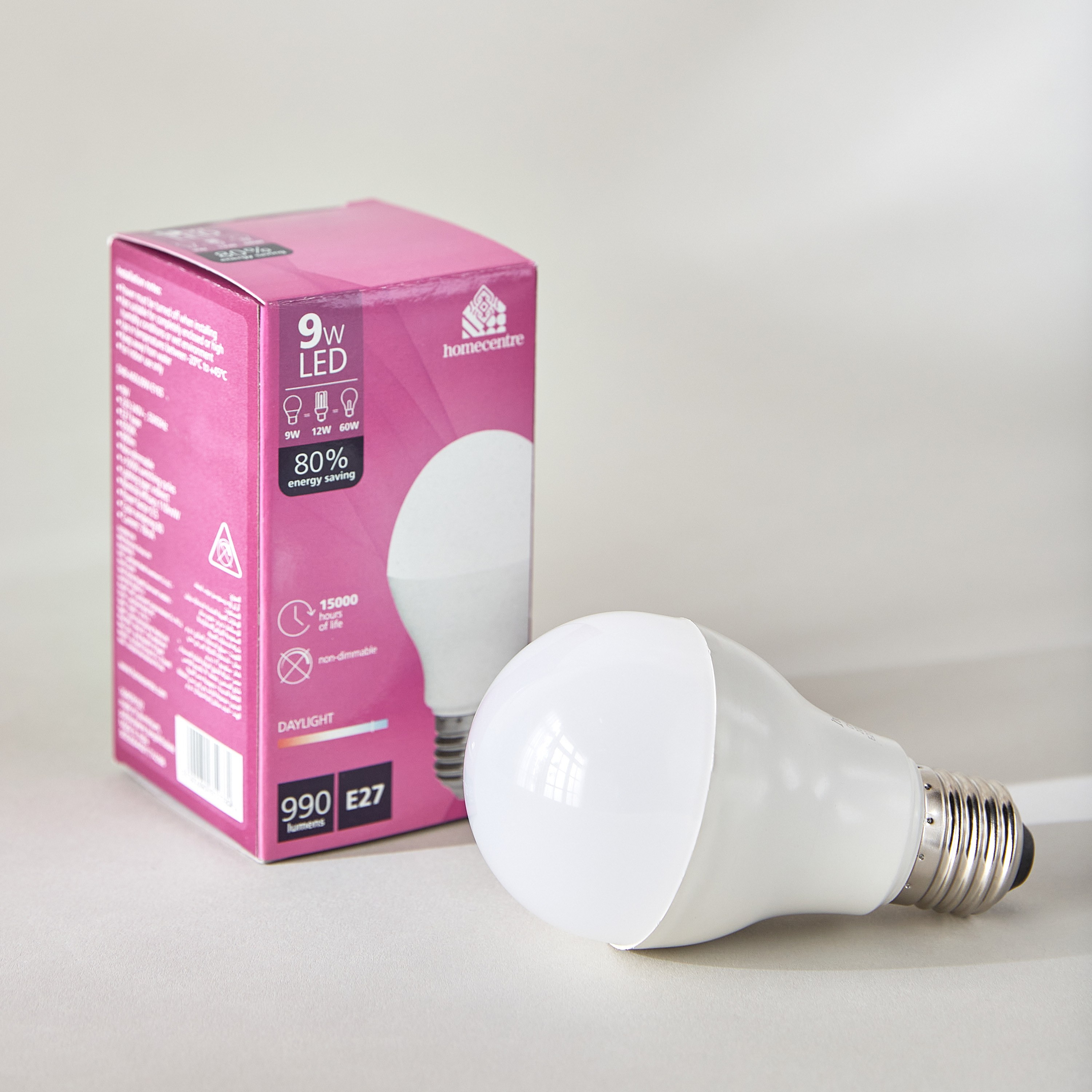Shop A60 LED Bulb - E27 9 W 990 lumen Cool White | Home Centre UAE