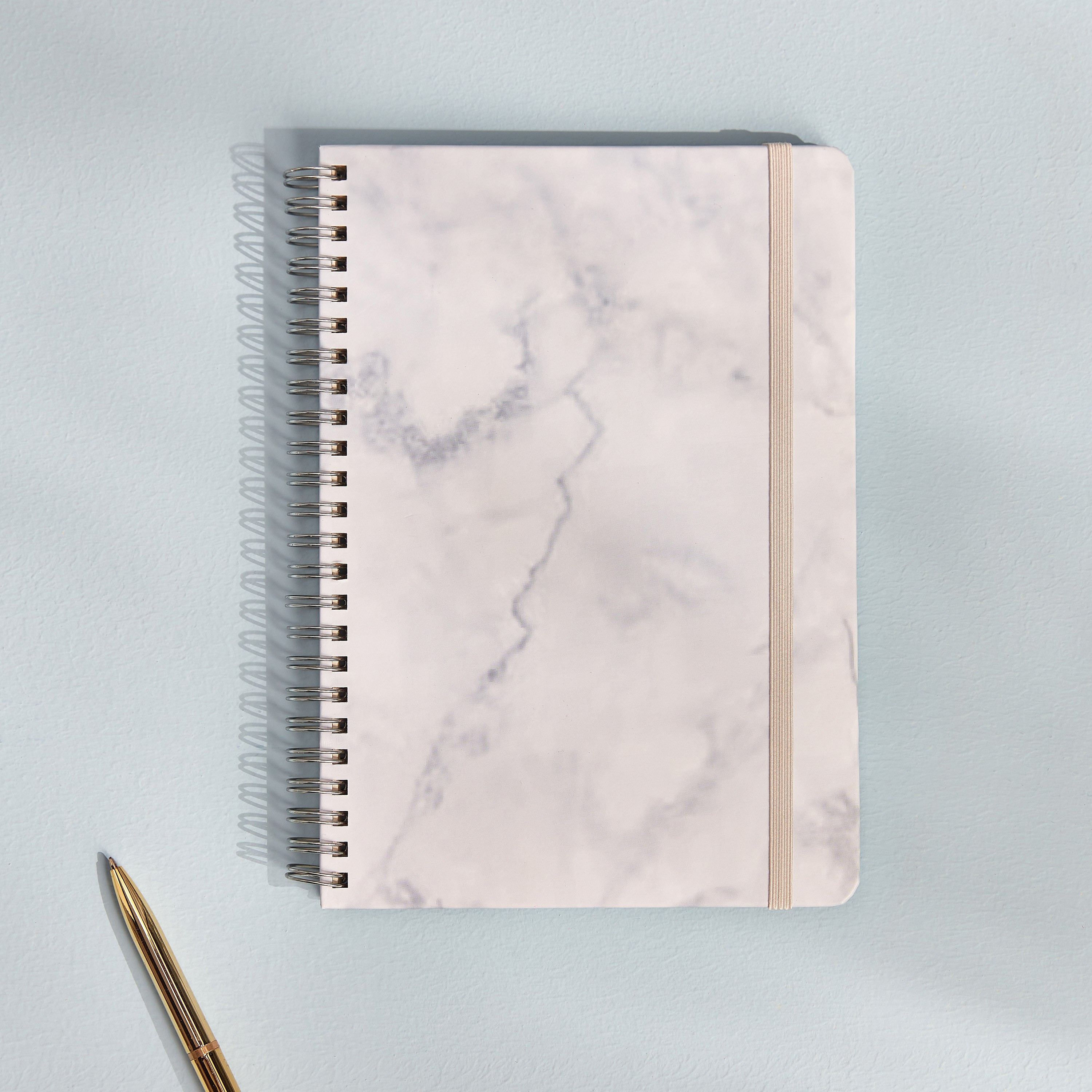 Shop Lisa Marble Print Hard Cover A5 Spiral Notebook | Home Centre KSA