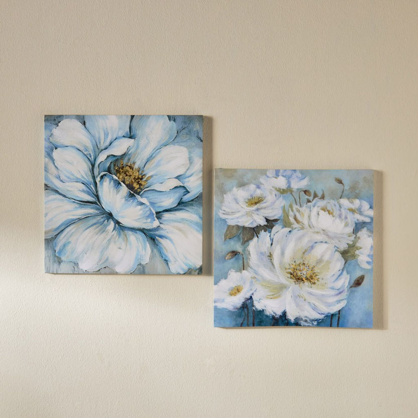 Shop Floral 2 Piece Printed Unframed Canvas Wall Art Set 40x40 Cm