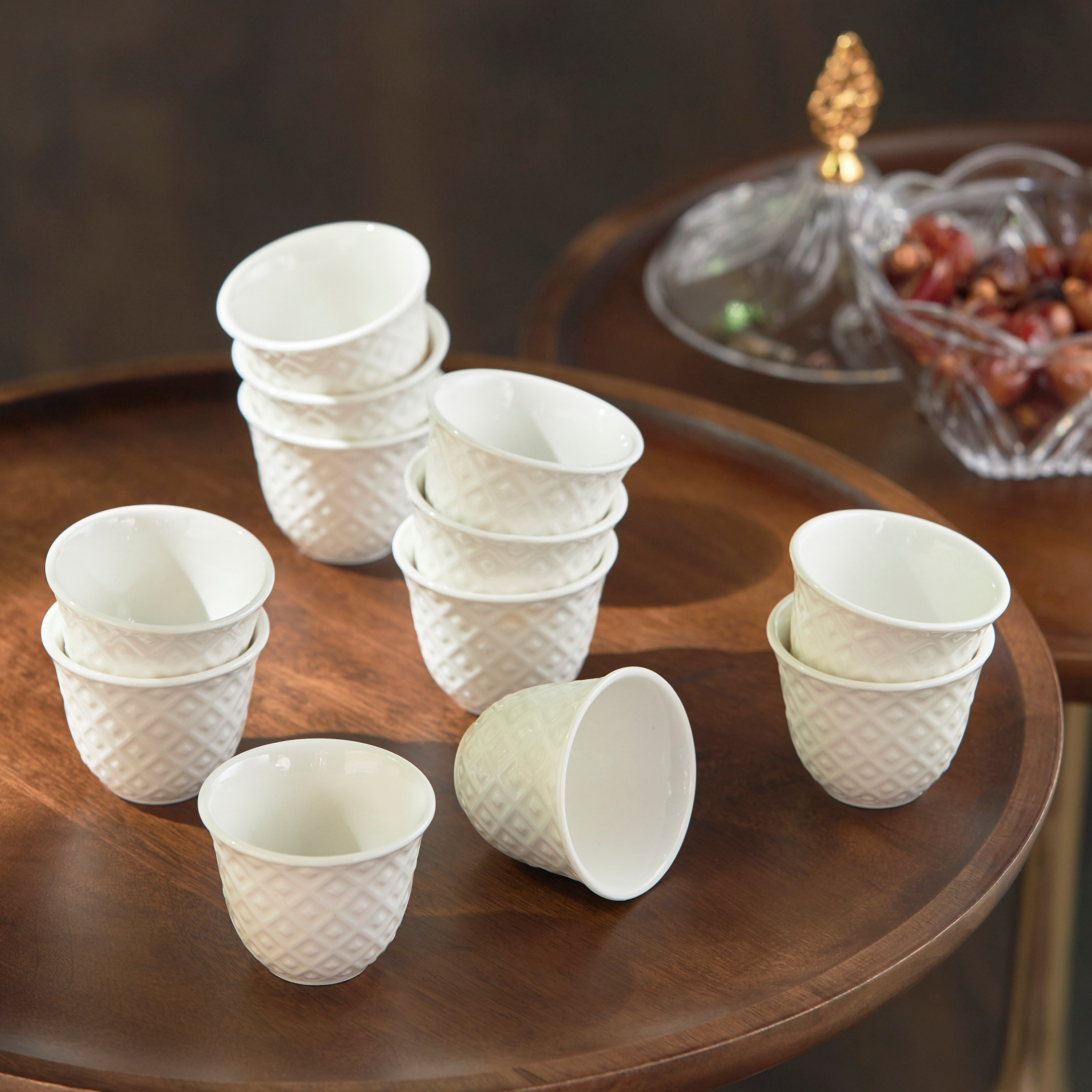 Shop Kari 12-Piece Porcelain Qahwa Cup Set - 80 ml, Serves 12 | Home ...
