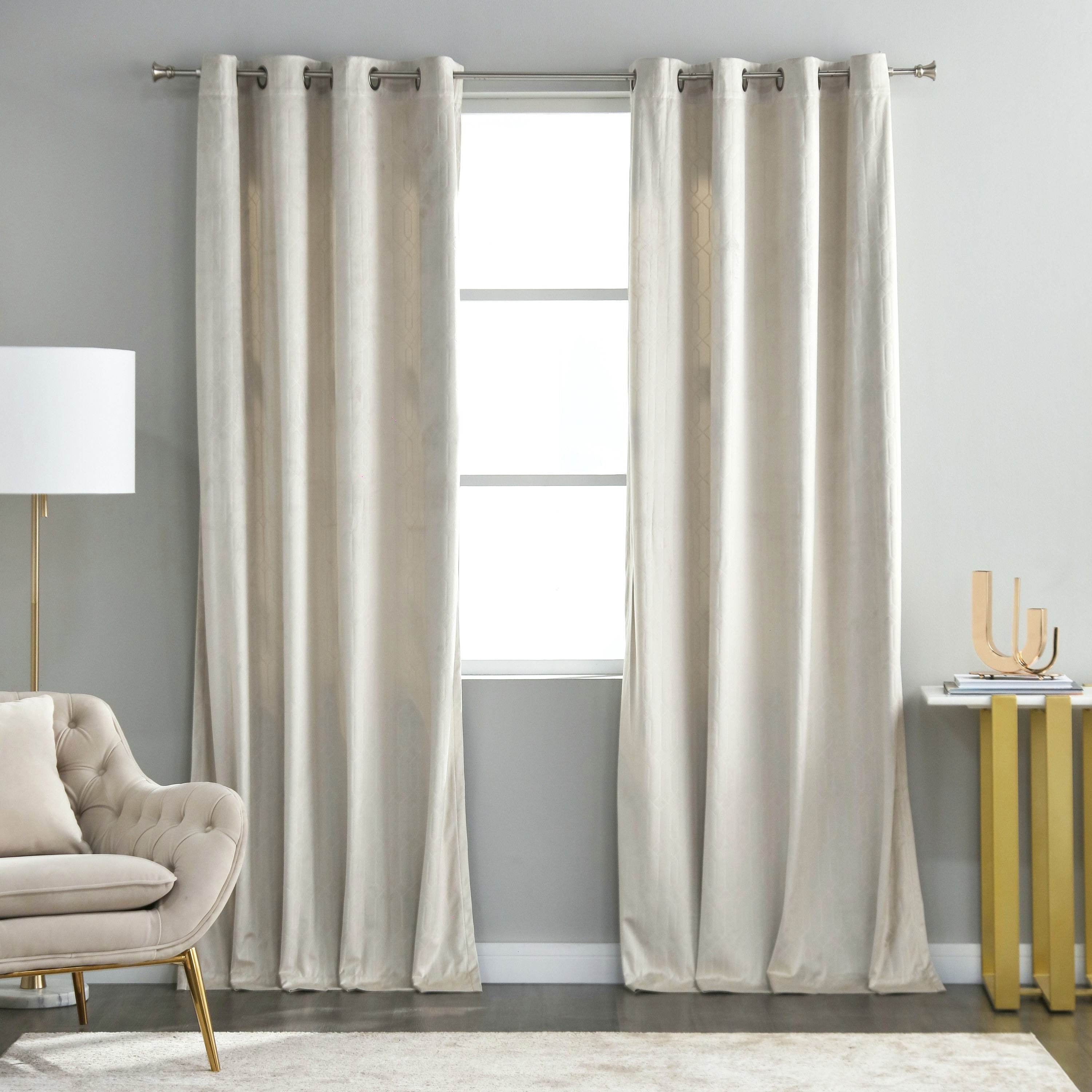 Shop Ash 2-Piece Embossed Blackout Curtain Set - 135x300 cm ...