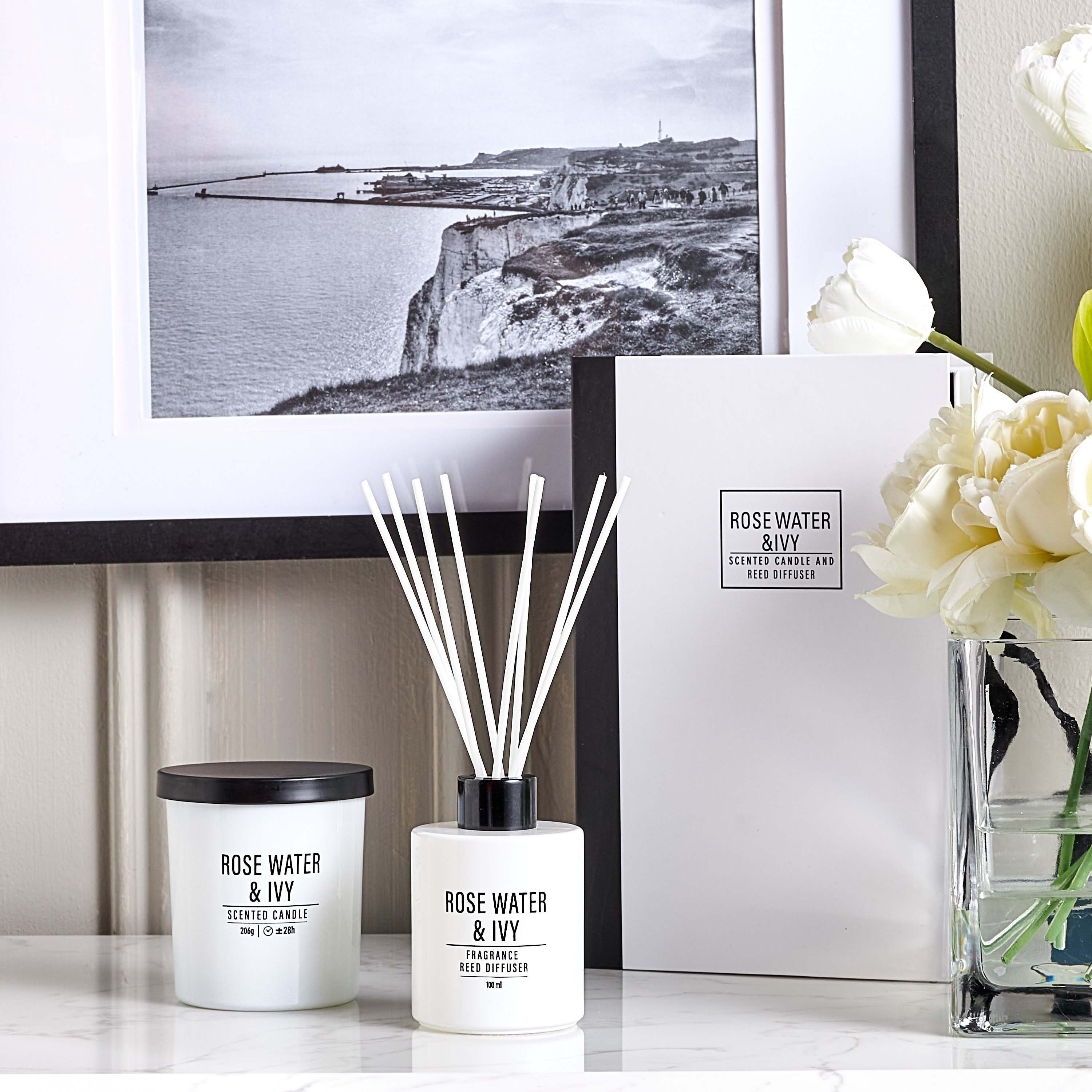 Shop Modern Chic Rose Water and Ivy Scented Candle and Reed Diffuser ...