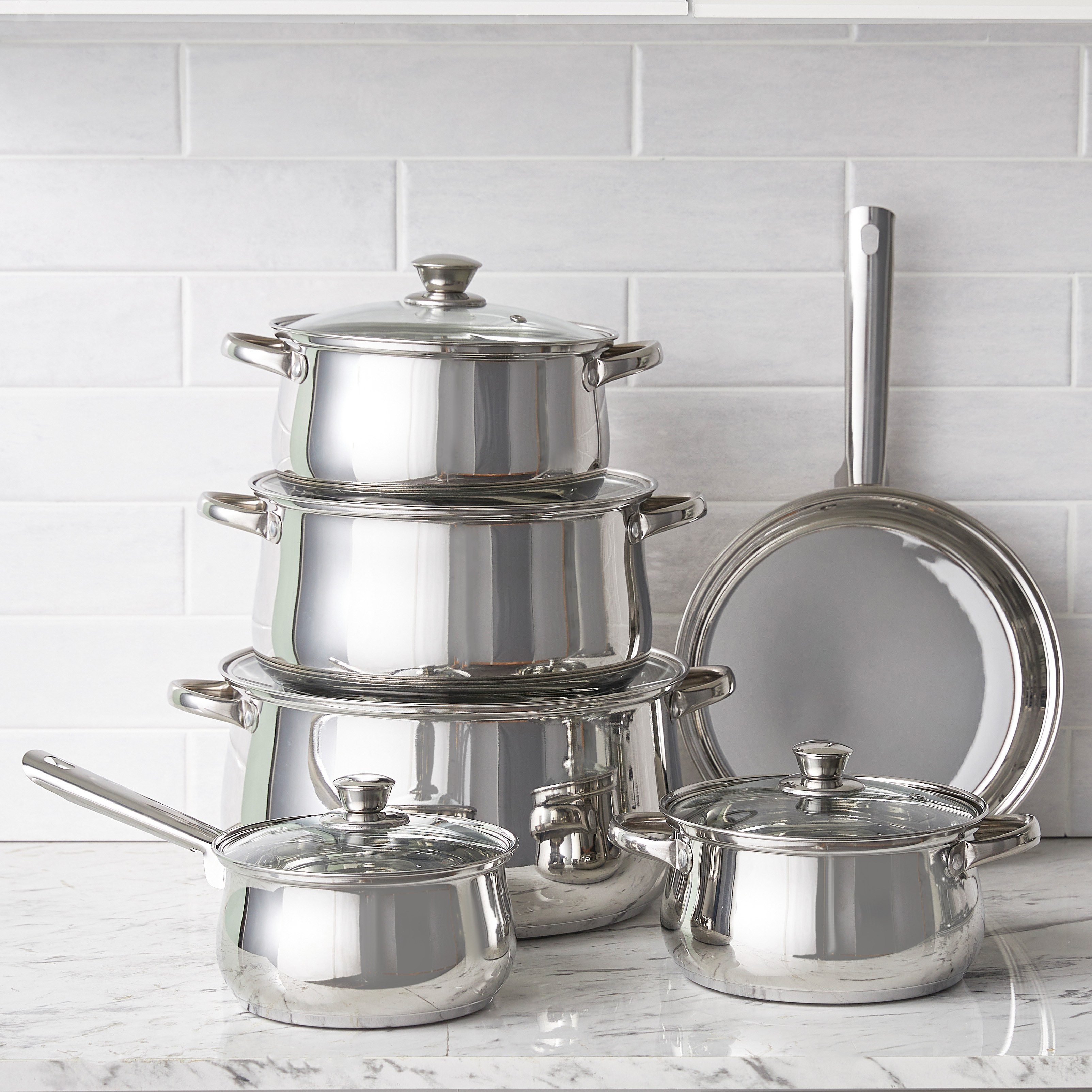 Shop Creste 11-Piece Stainless Steel Cookware Set | Home Centre Qatar