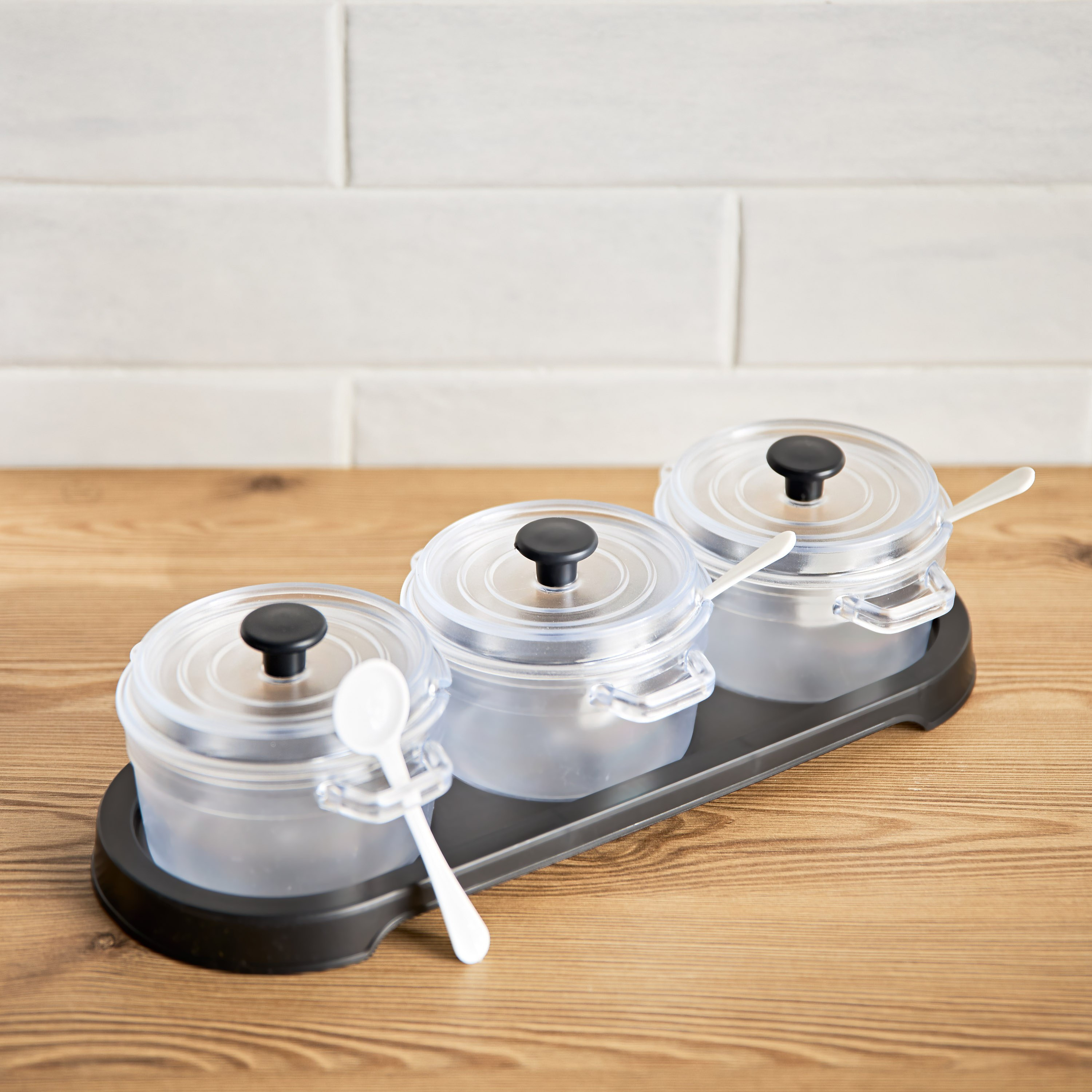 Shop Cosmo 3-Piece Spice Container Set with Tray and Spoons ...