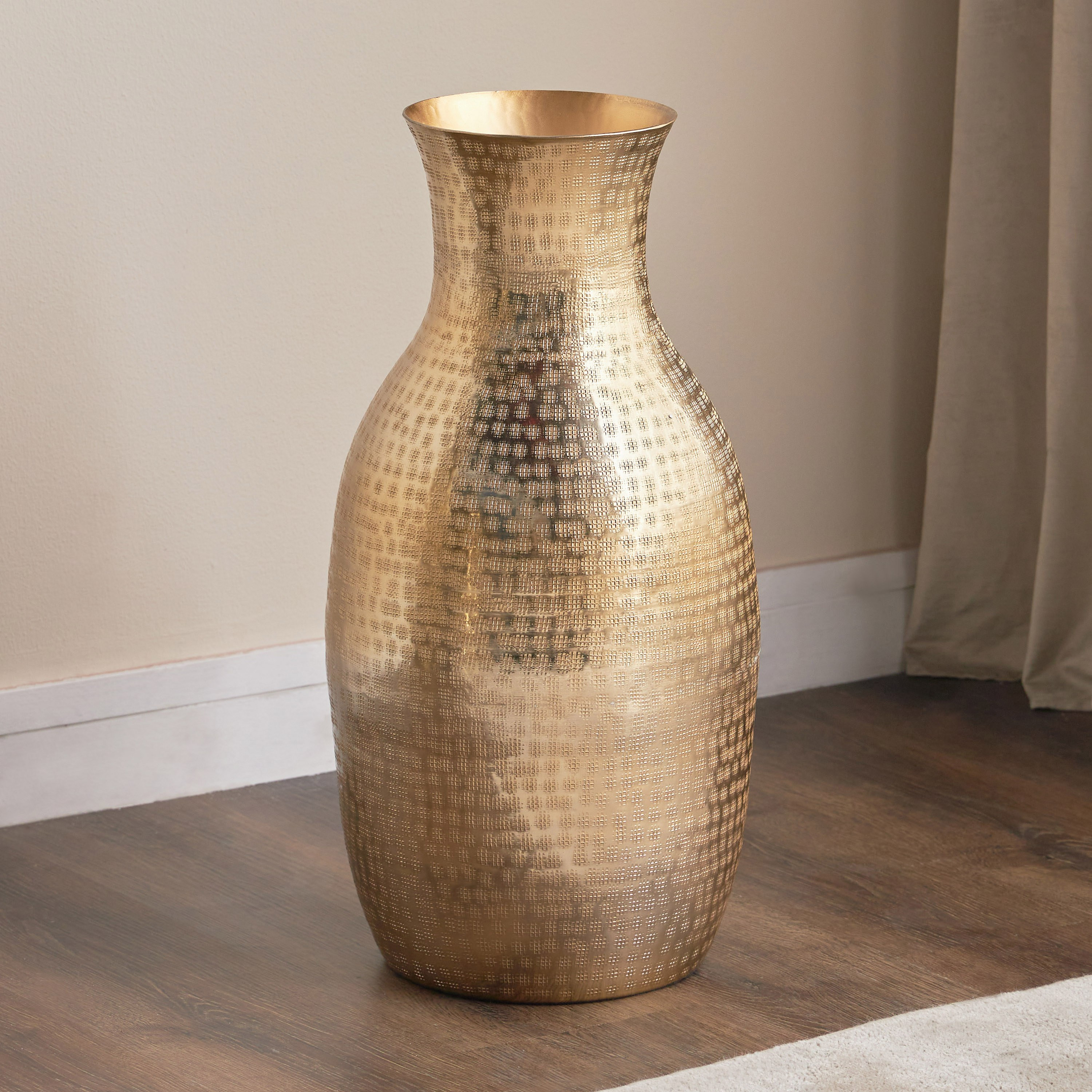 Shop Alu Net Hammered Metal Vase - 57 cm Online | Homecentre Oman